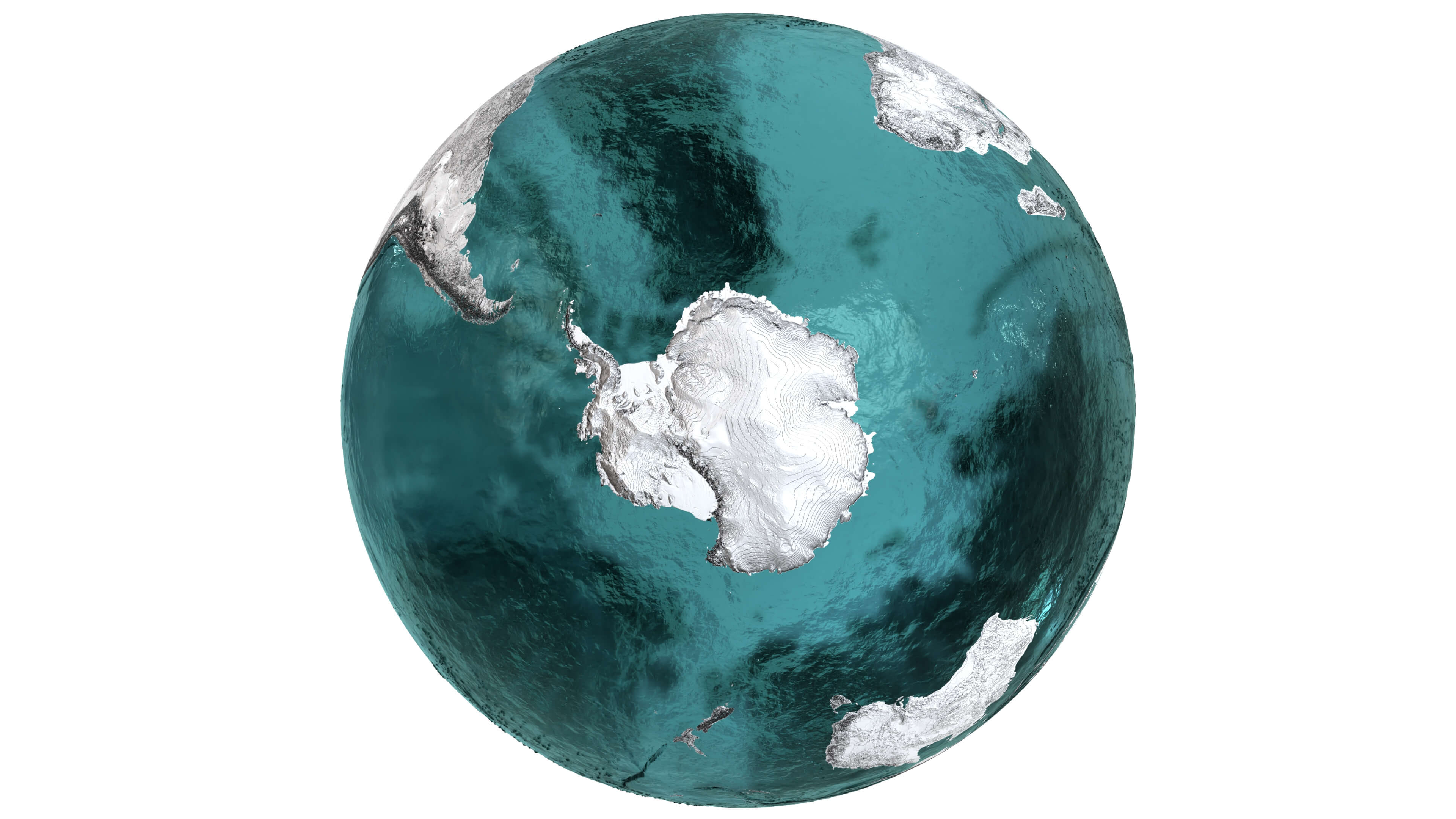 Earth Water 3D Globe Contours by 3dstudio