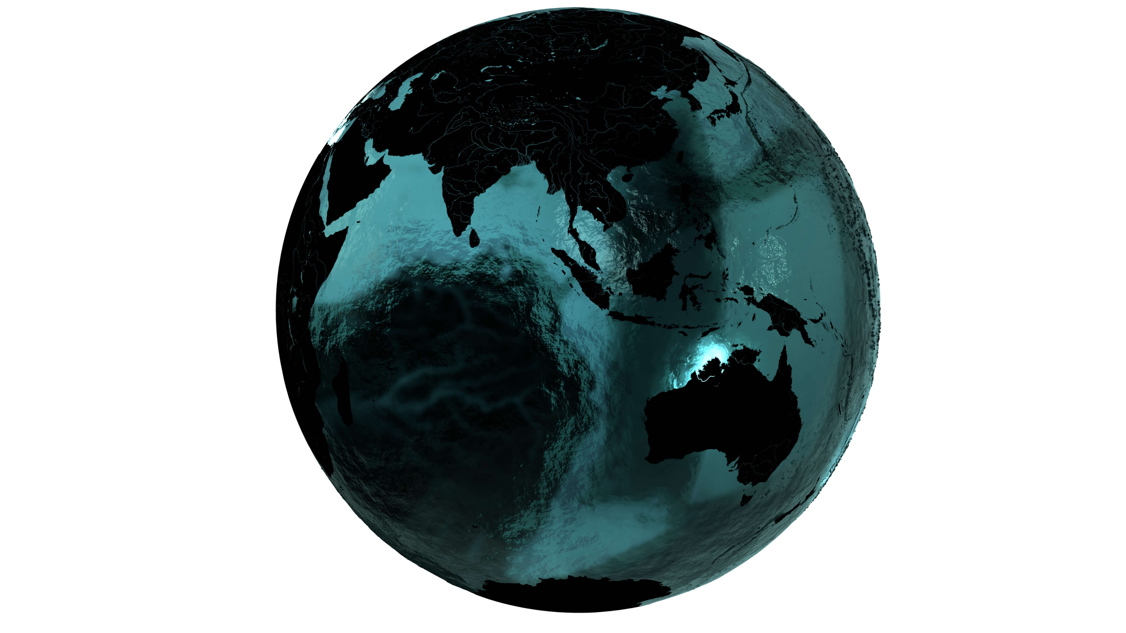 Earth Water 3D Globe Contours by 3dstudio
