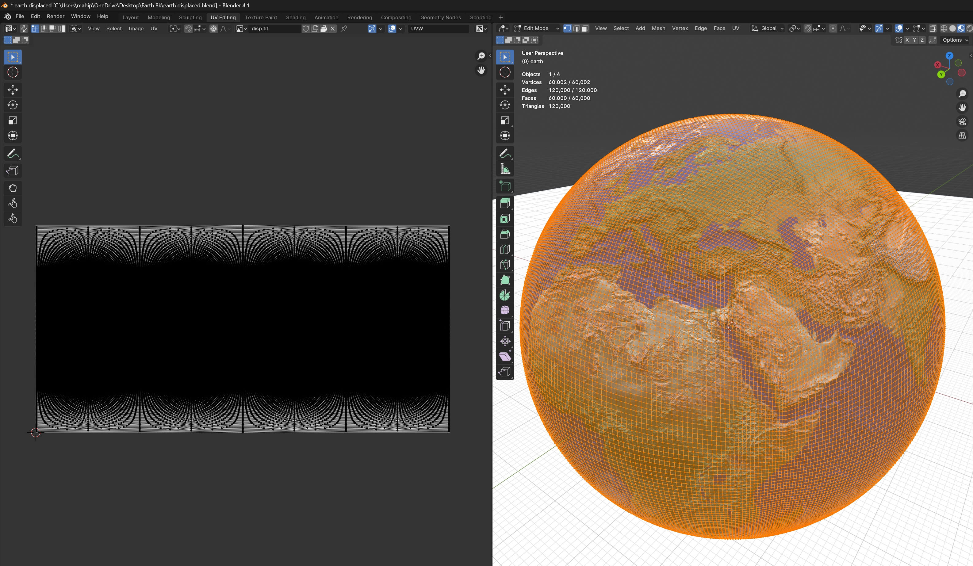 Earth Water 3D Globe Contours by 3dstudio