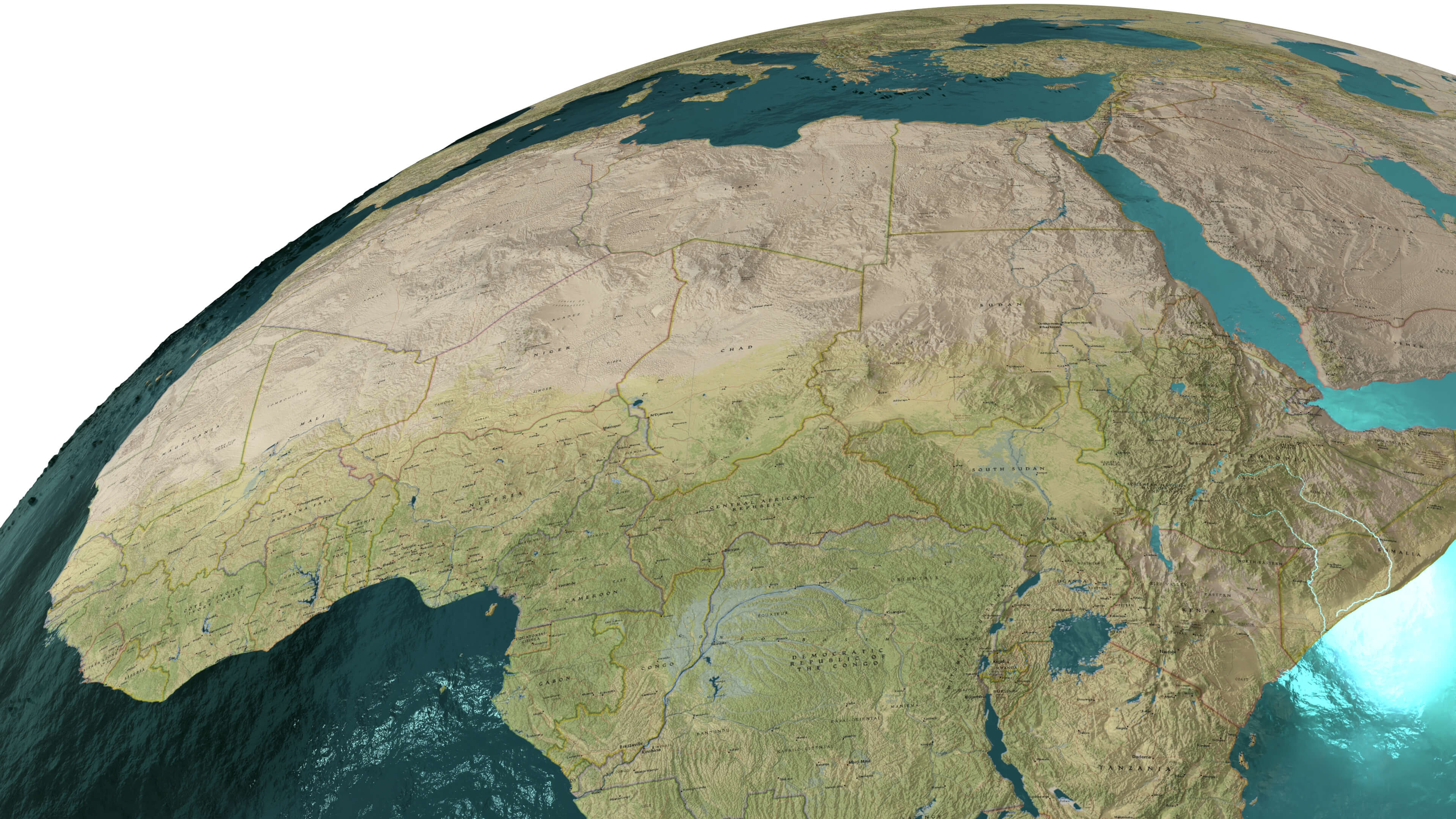 Earth Water 3D Globe Geographic by 3dstudio