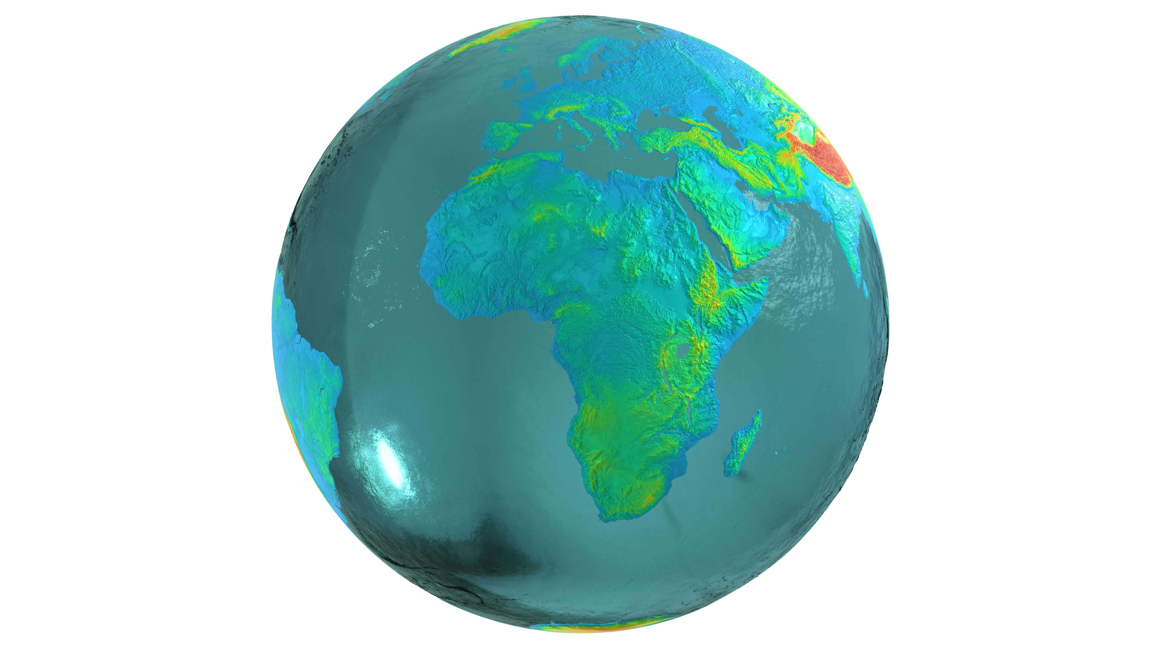 Earth Water 3D Globe Heightmap Shade by 3dstudio