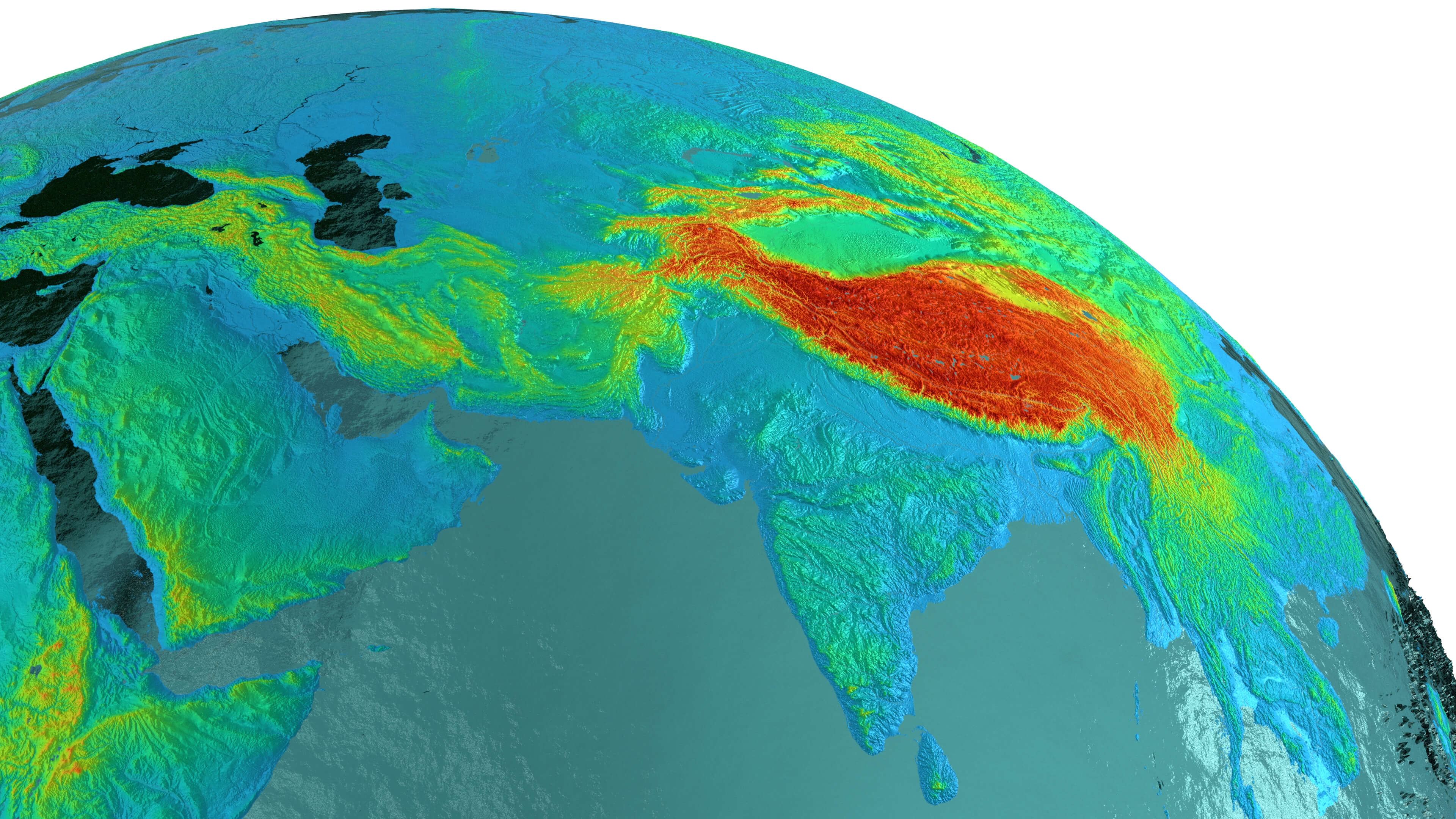 Earth Water 3D Globe Heightmap Shade by 3dstudio