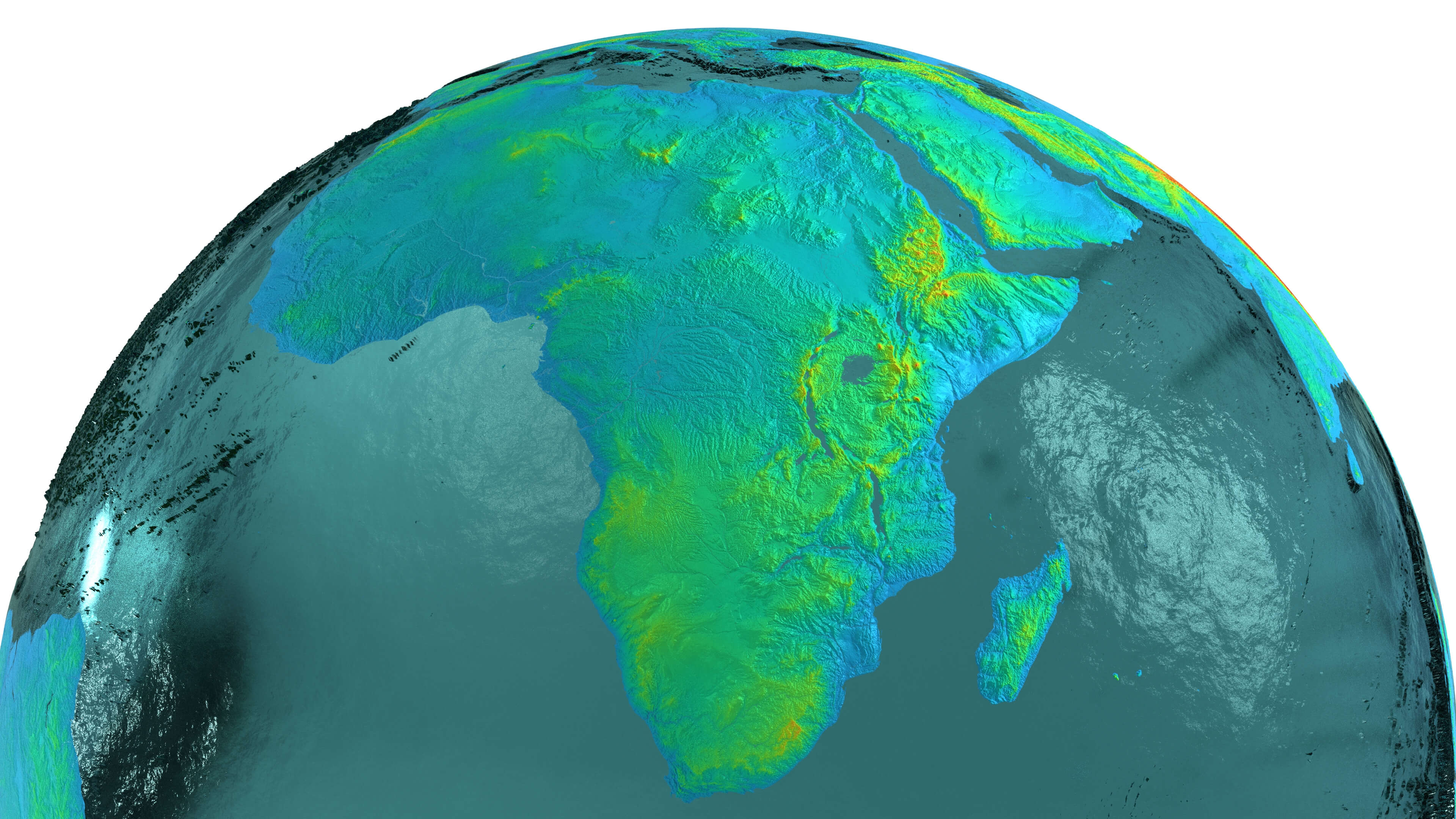 Earth Water 3D Globe Heightmap Shade by 3dstudio