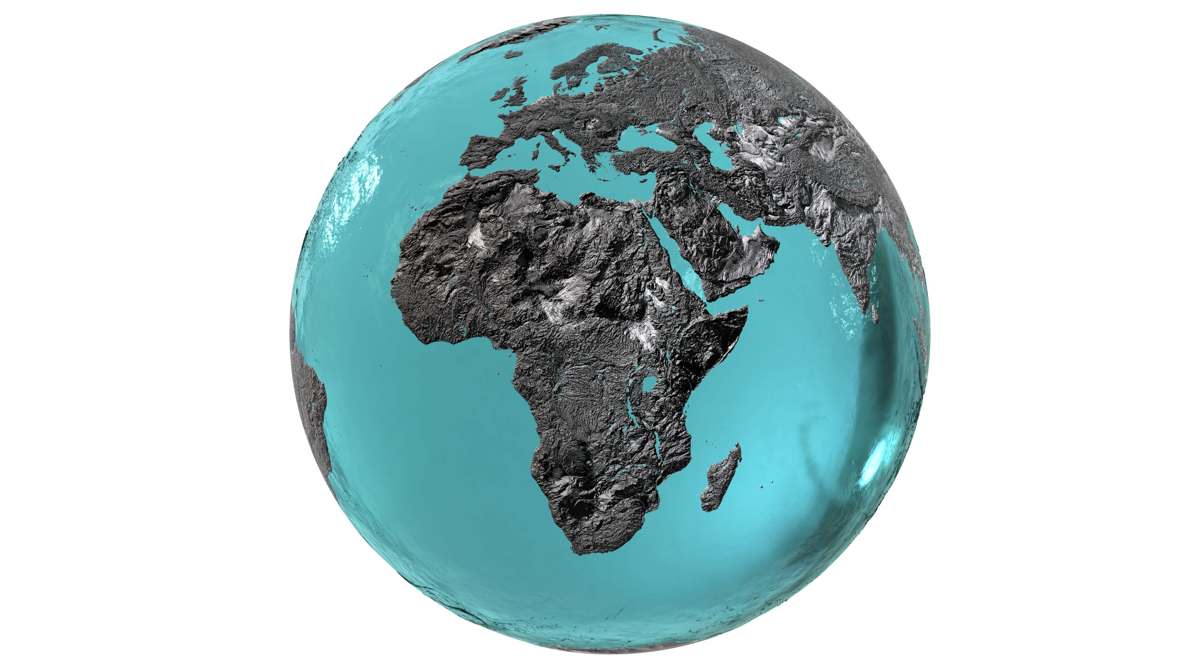 Earth Water 3D Globe Hillshade by 3dstudio