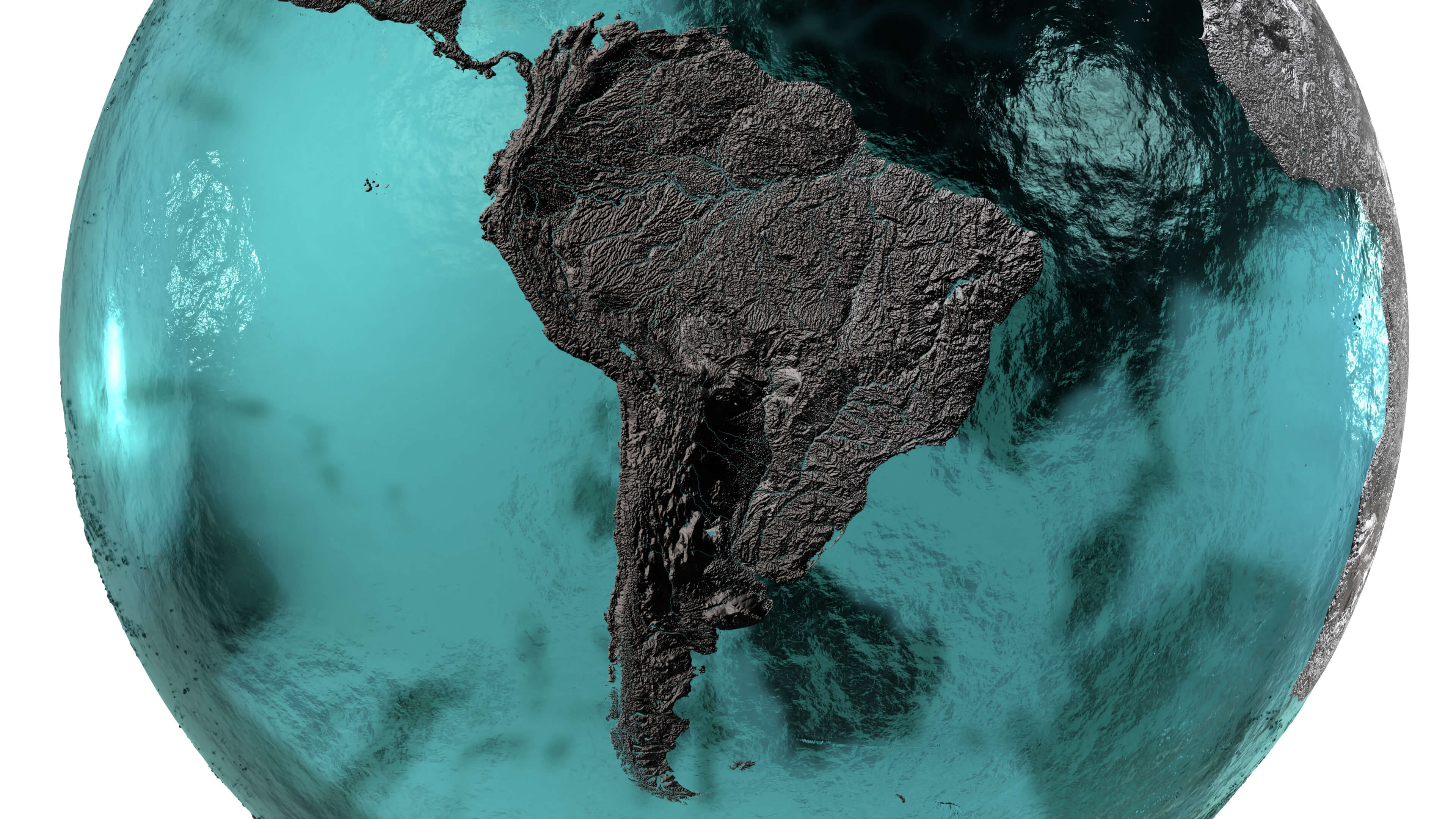 Earth Water 3D Globe Hillshade by 3dstudio