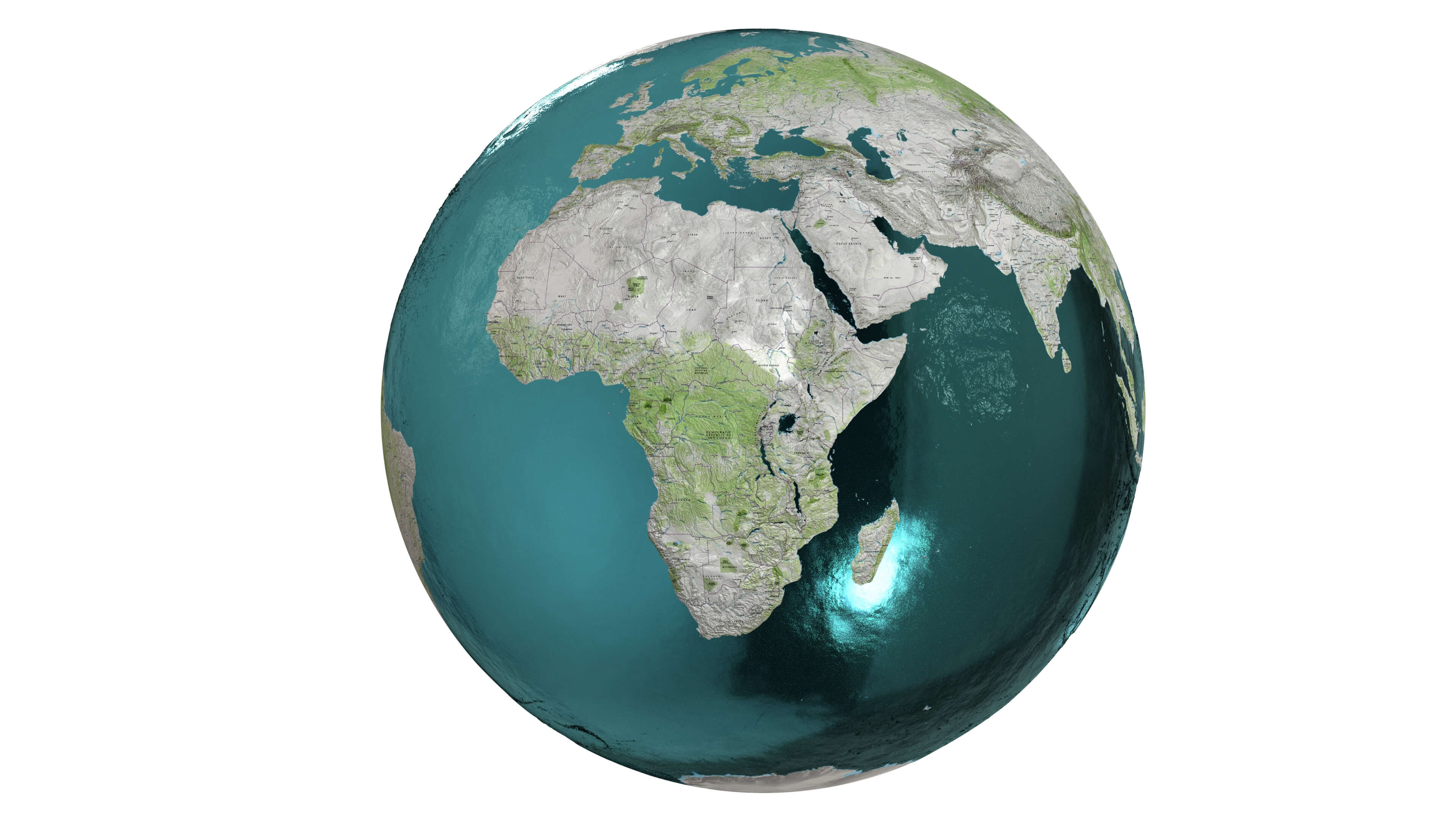 Earth Water 3D Globe Map by 3dstudio
