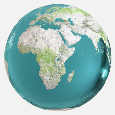 Earth Water 3D Globe Map by 3dstudio
