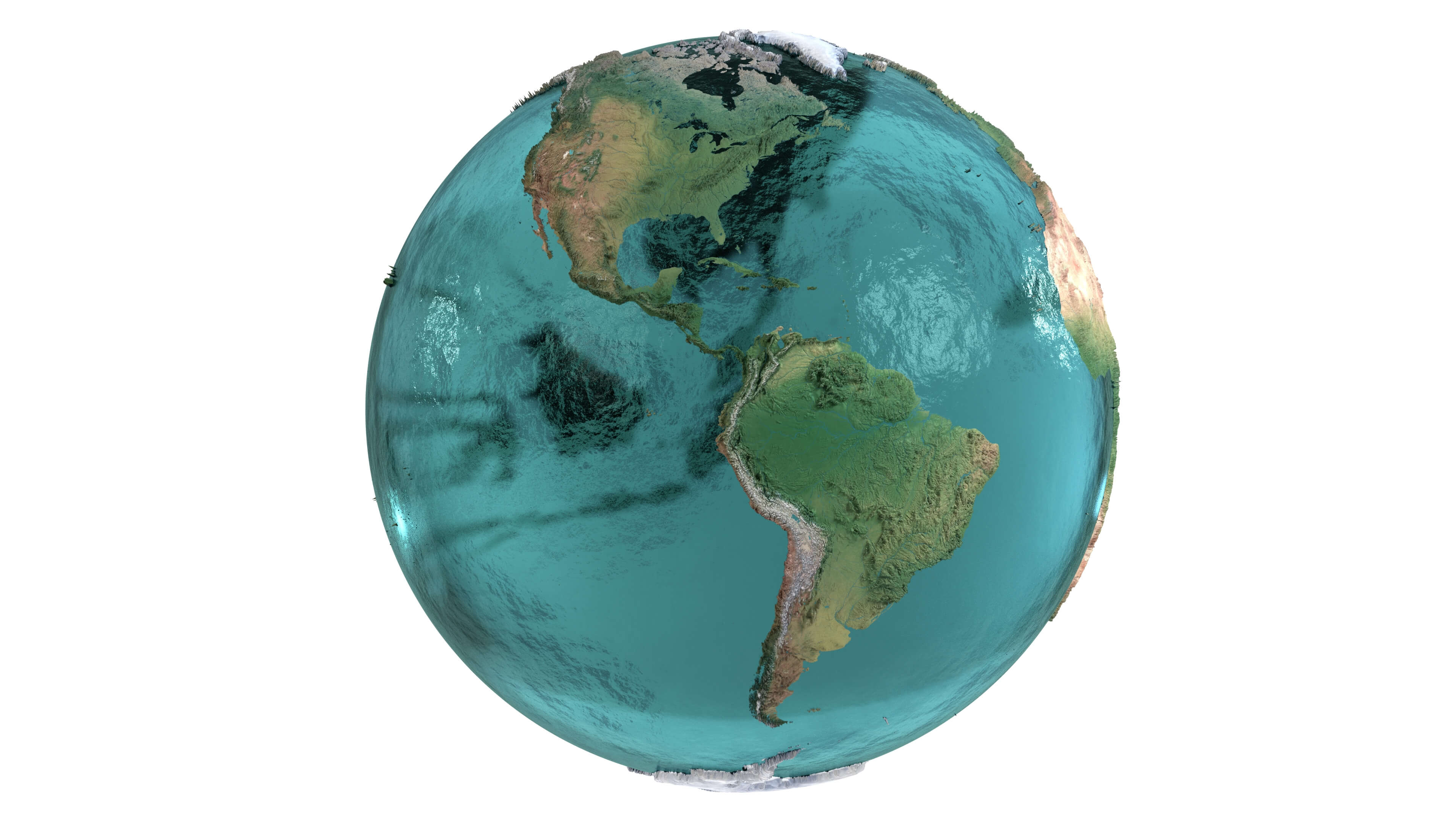 Earth Water 3D Globe No Cloud by 3dstudio