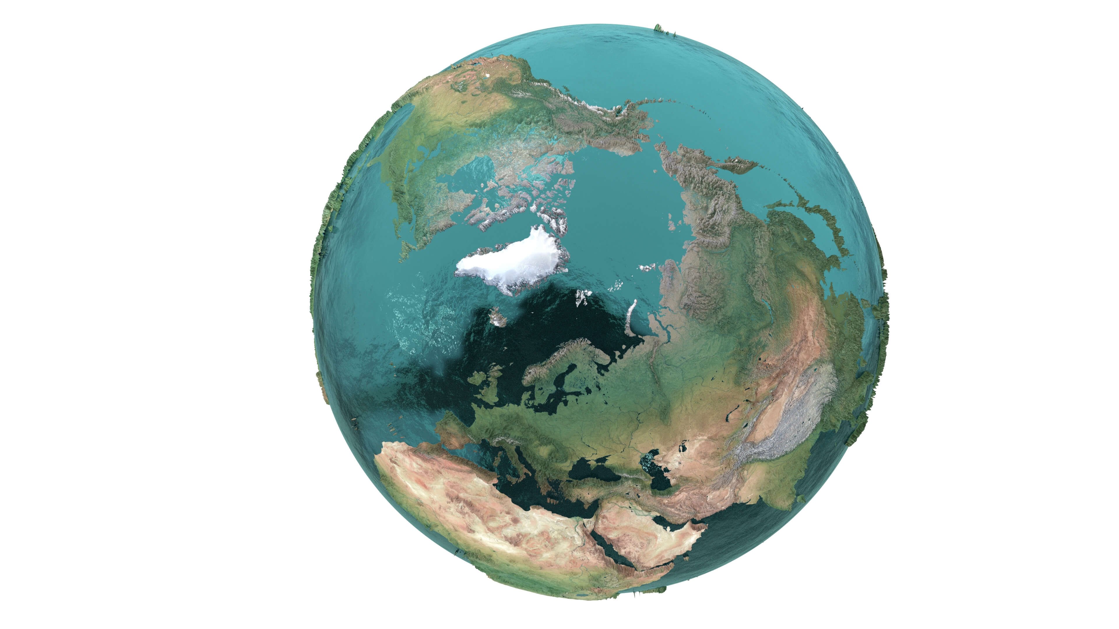 Earth Water 3D Globe No Cloud by 3dstudio