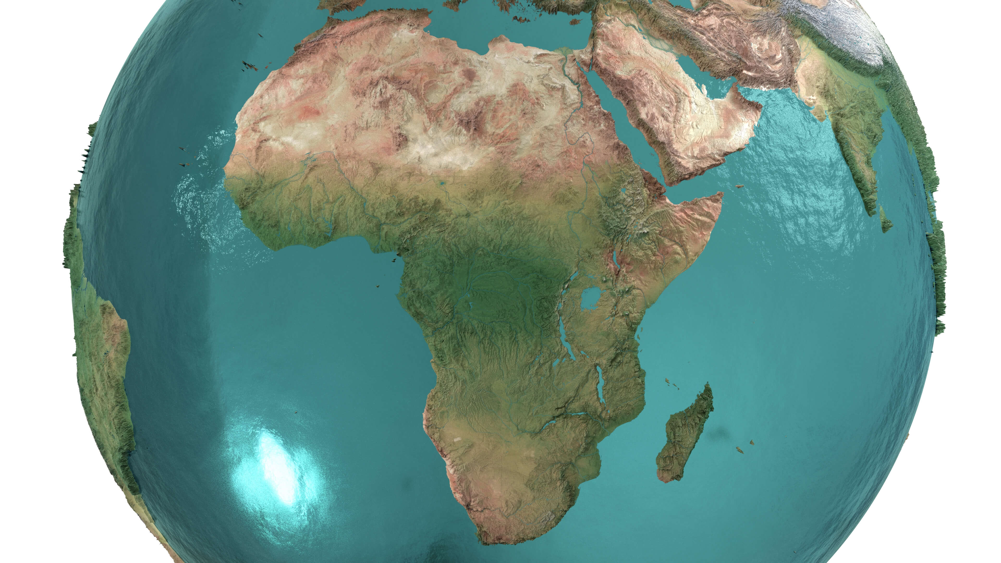 Earth Water 3D Globe No Cloud by 3dstudio