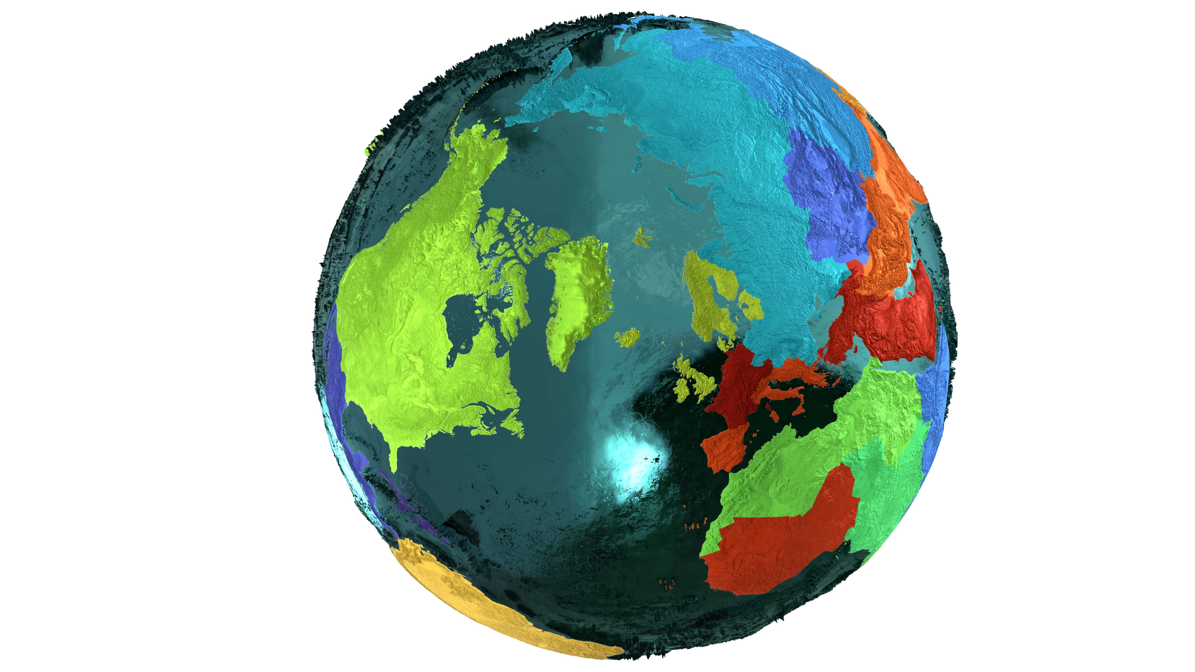 Earth Water 3D Globe Regions by 3dstudio