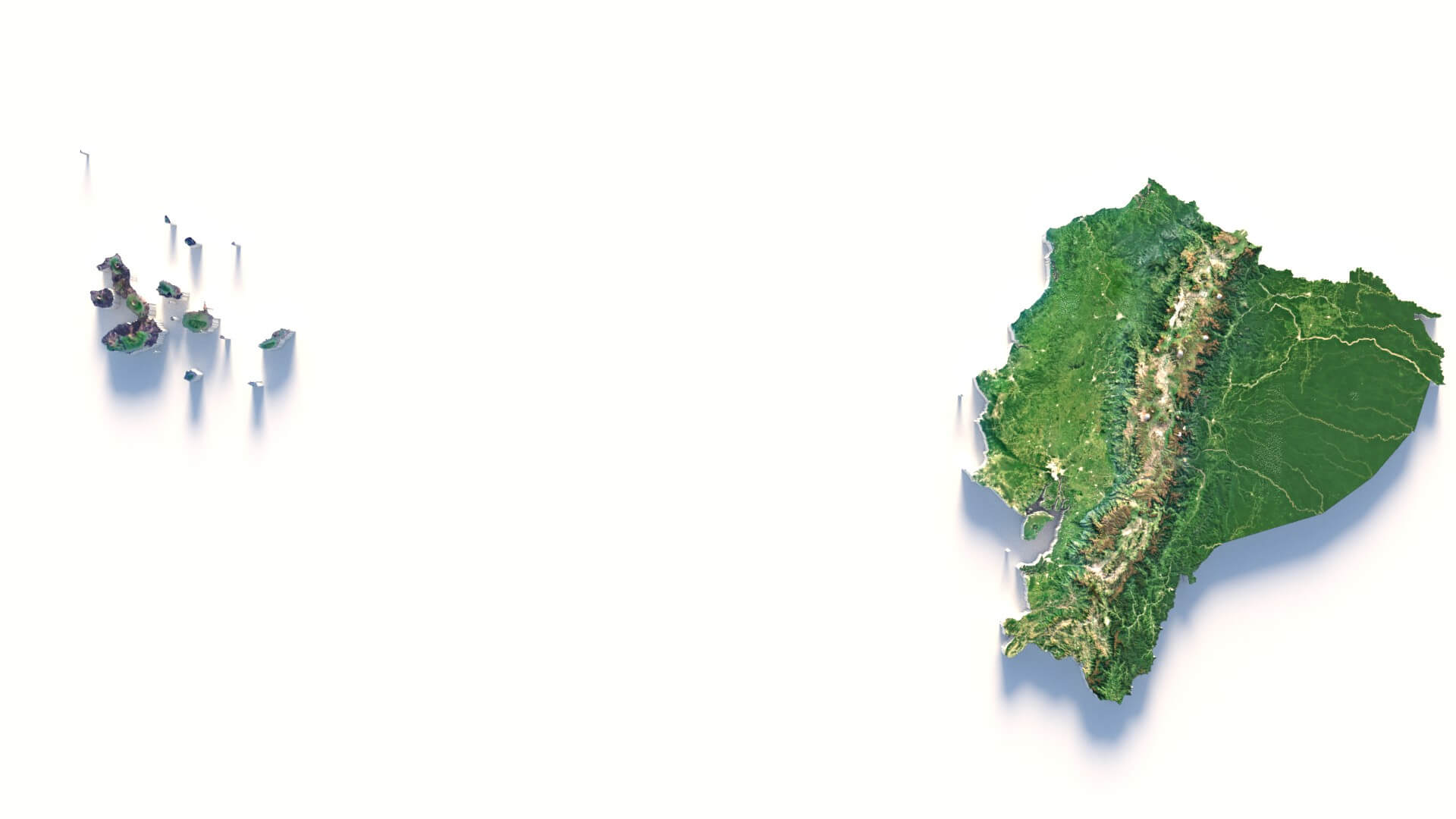 Ecuador Terrain Map - 3D Model by 3dstudio