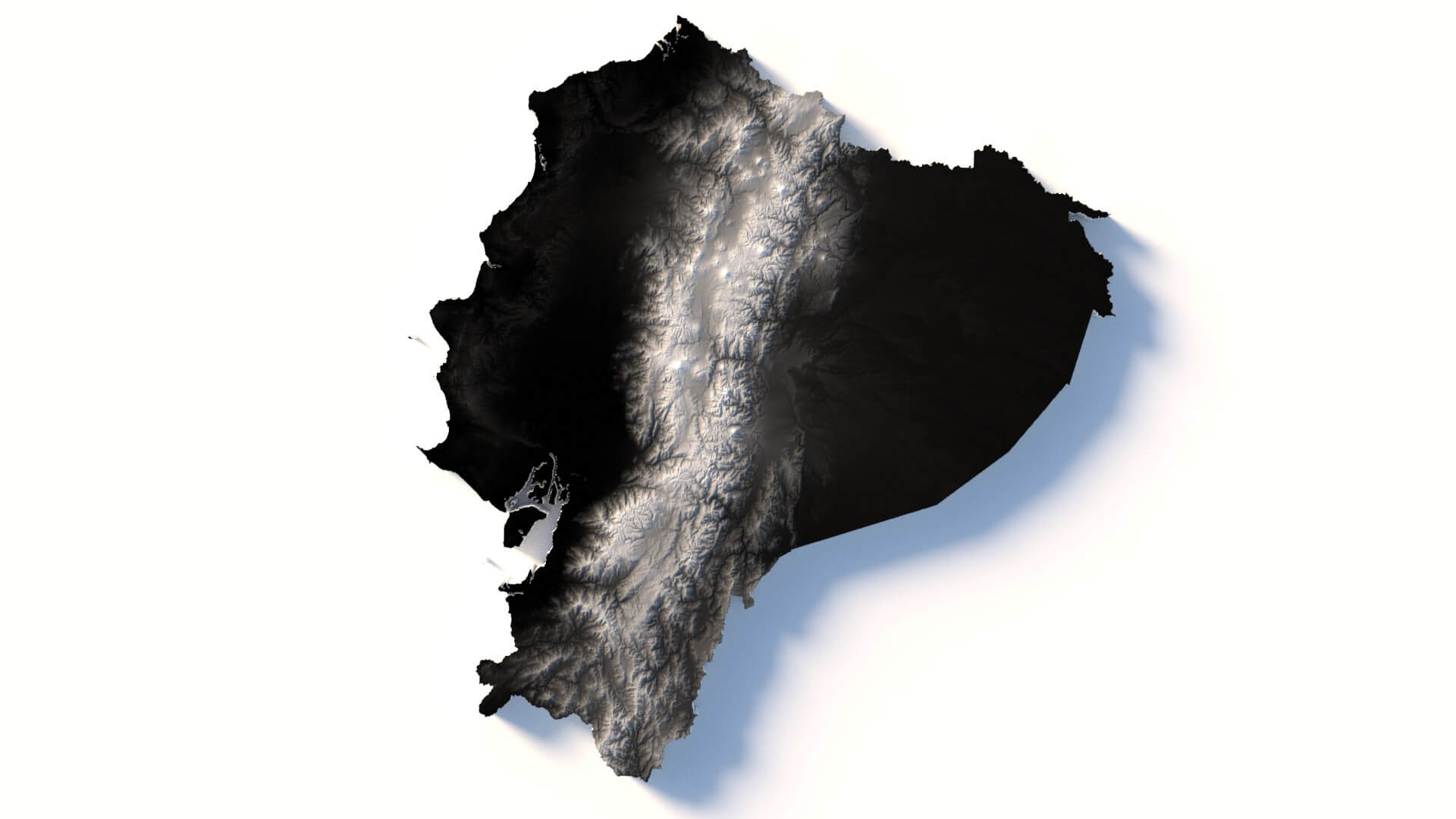Ecuador Terrain Map - 3D Model by 3dstudio