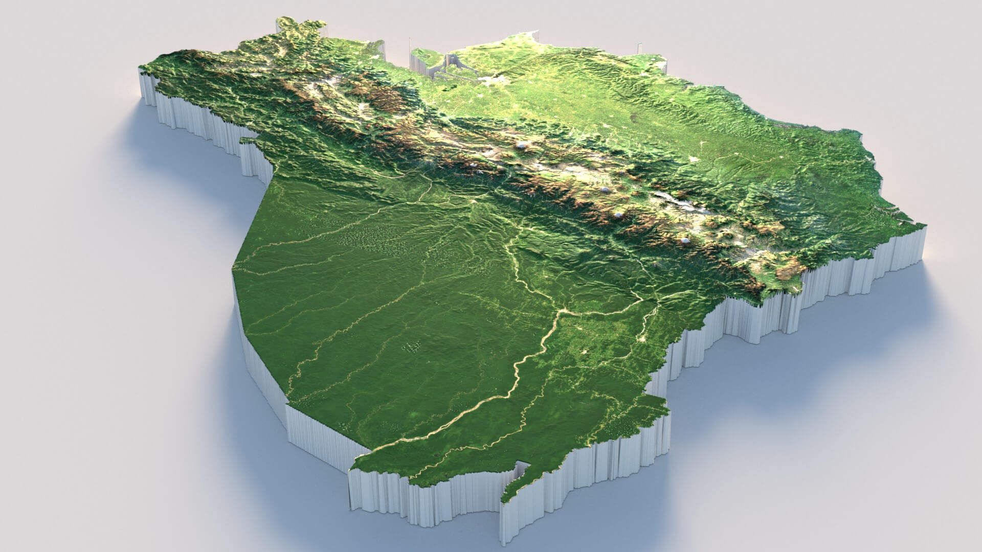 Ecuador Terrain Map - 3D Model by 3dstudio