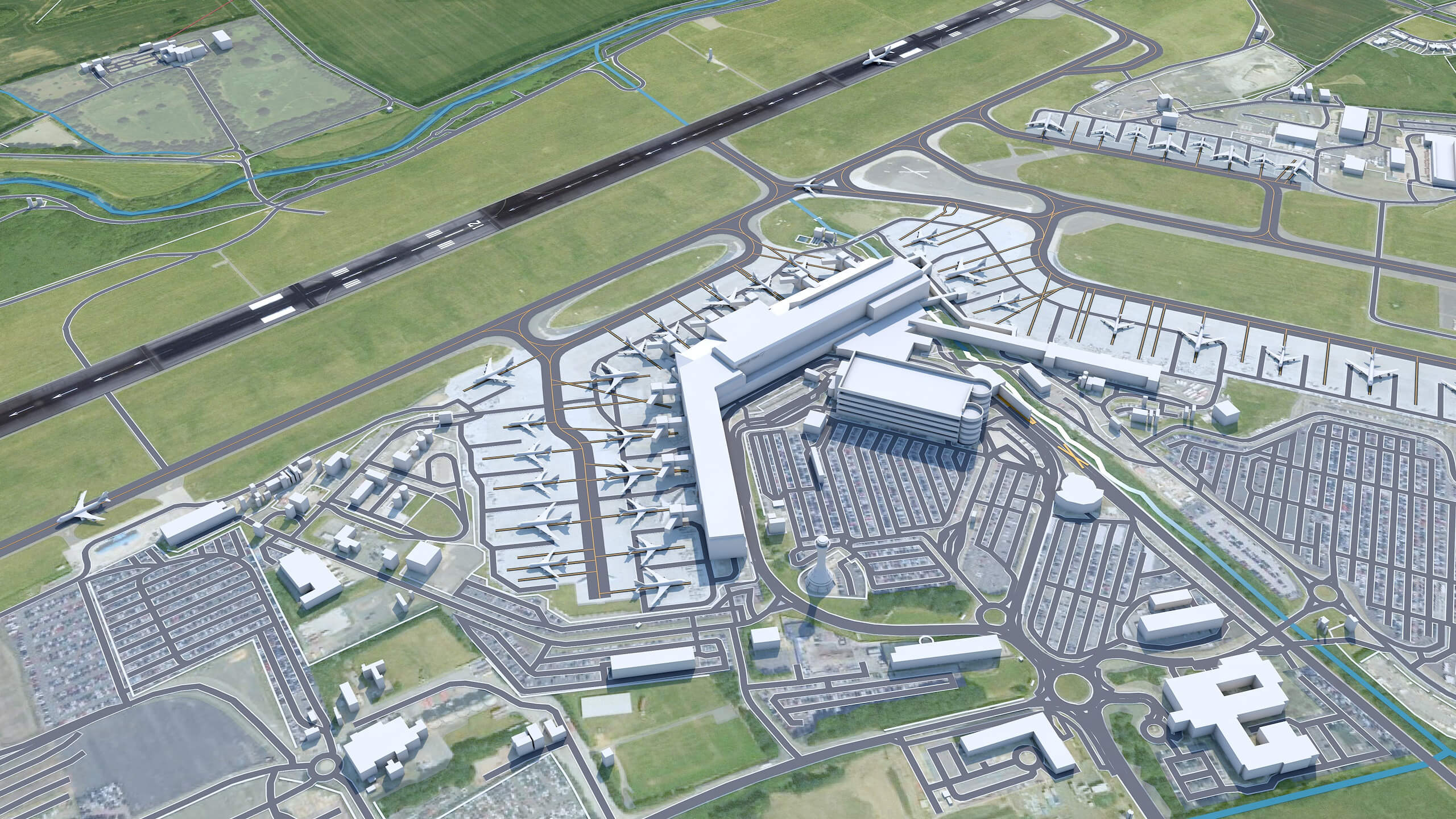 Edinburgh Airport - 3D Model by 3dstudio