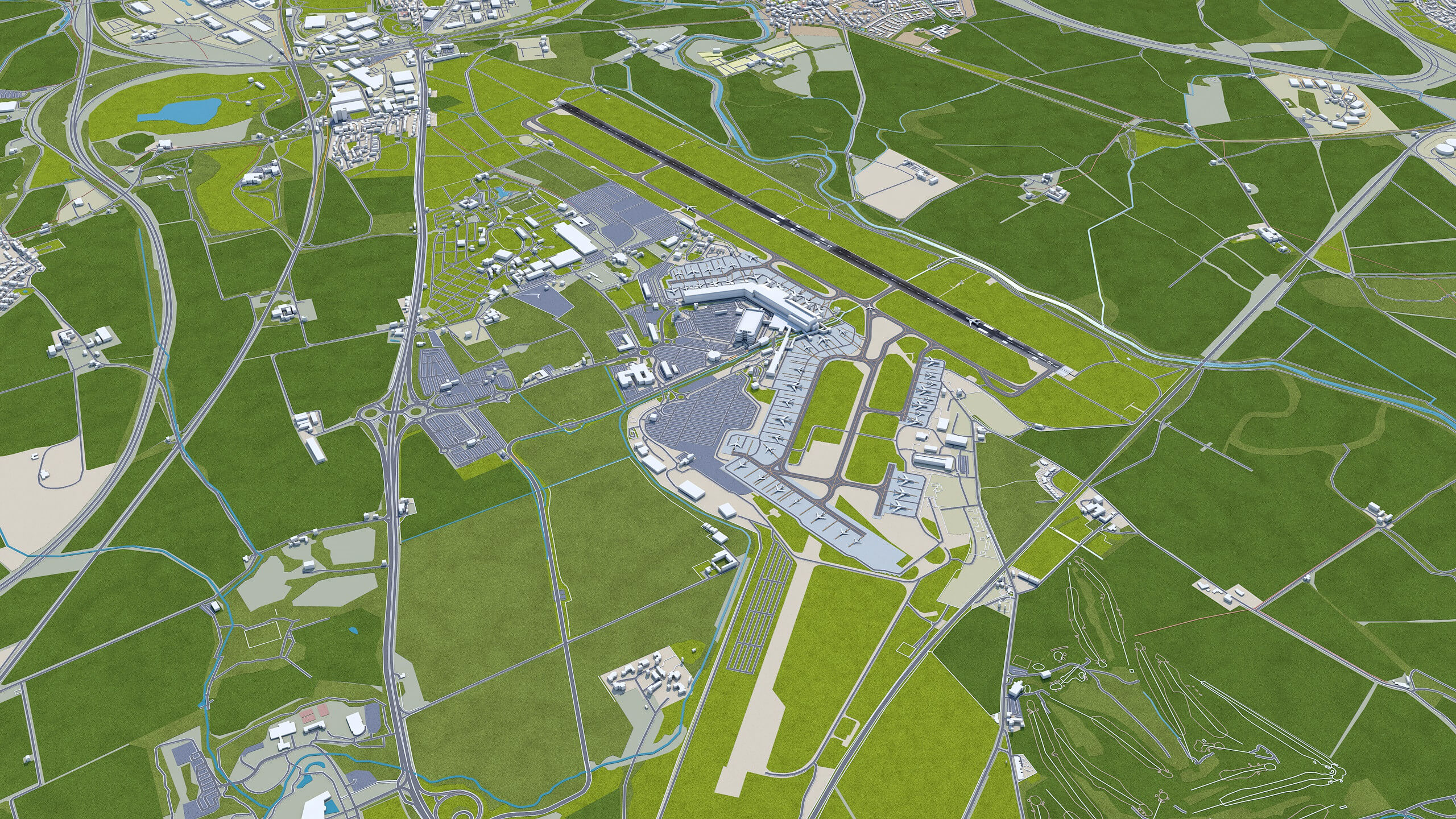 Edinburgh Airport - 3D Model by 3dstudio