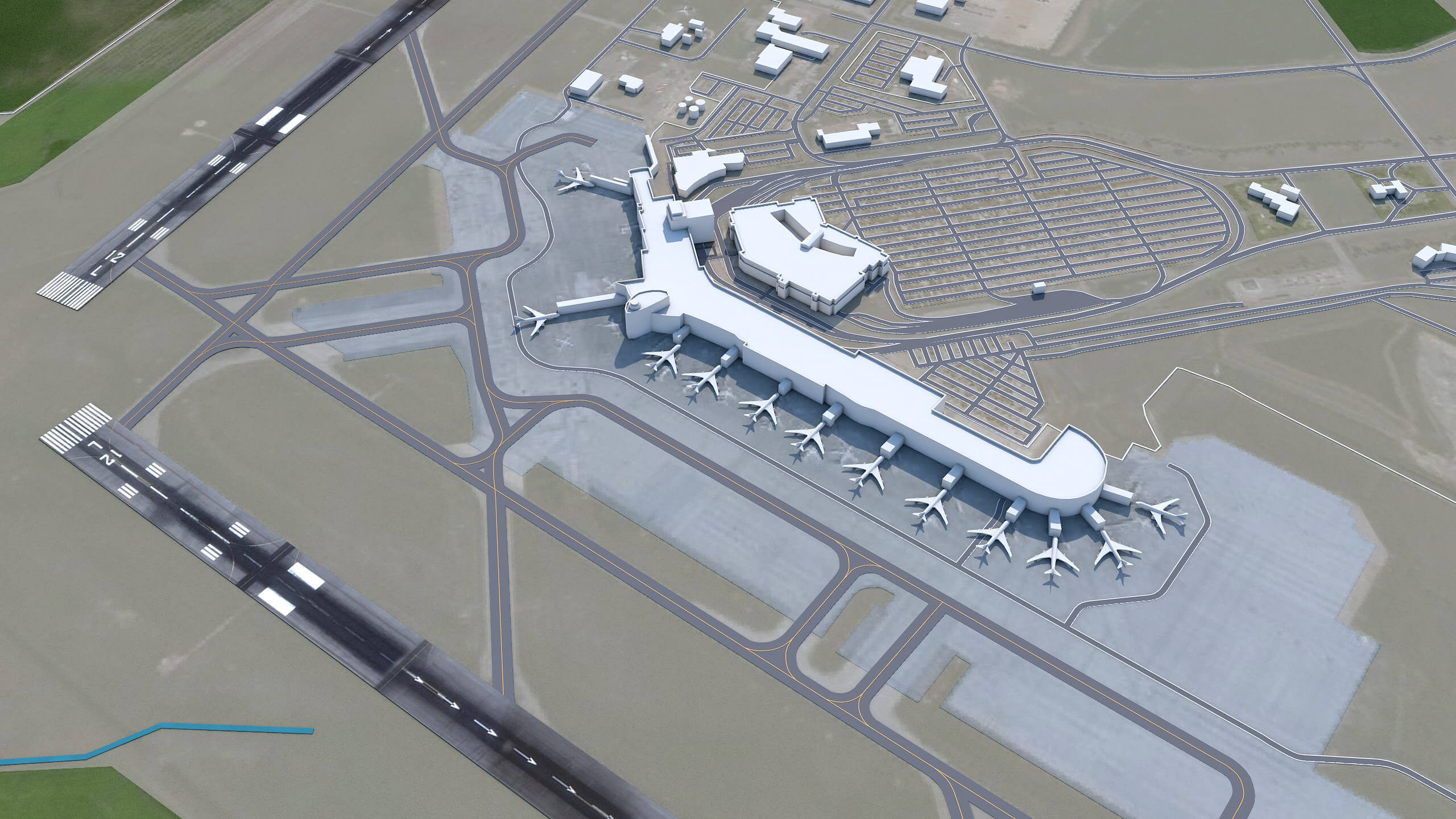 Edmonton Airport - 3D Model by 3dstudio