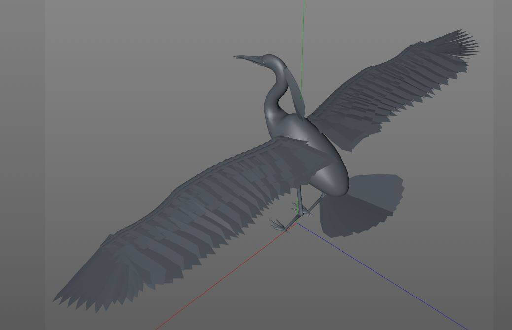 Egret - 3D Model by 3dstudio