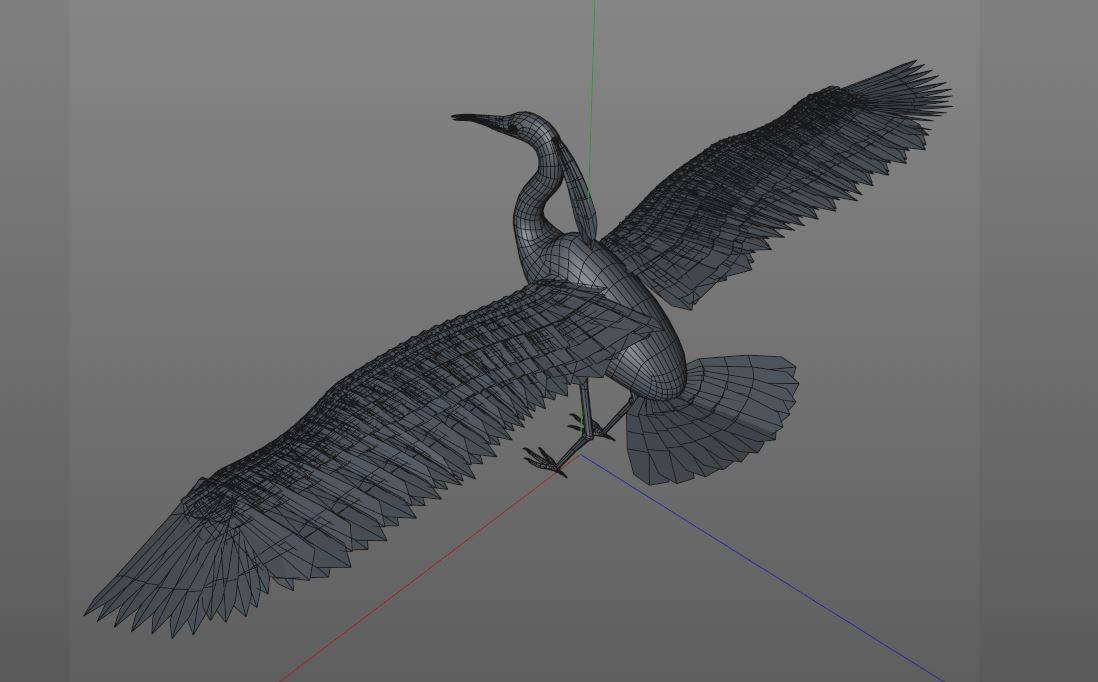 Egret - 3D Model by 3dstudio