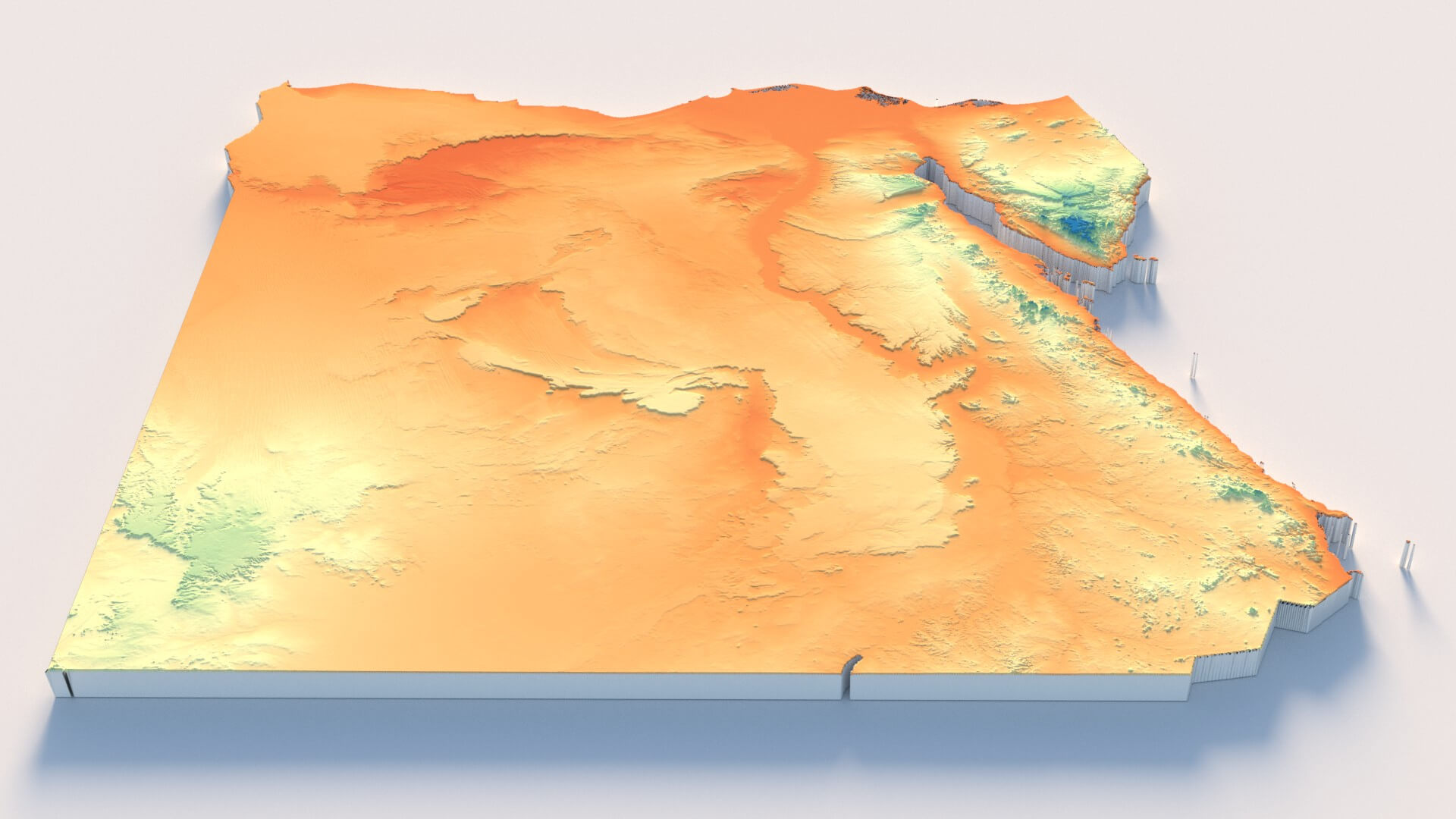 Egypt Terrain Map - 3D Model by 3dstudio