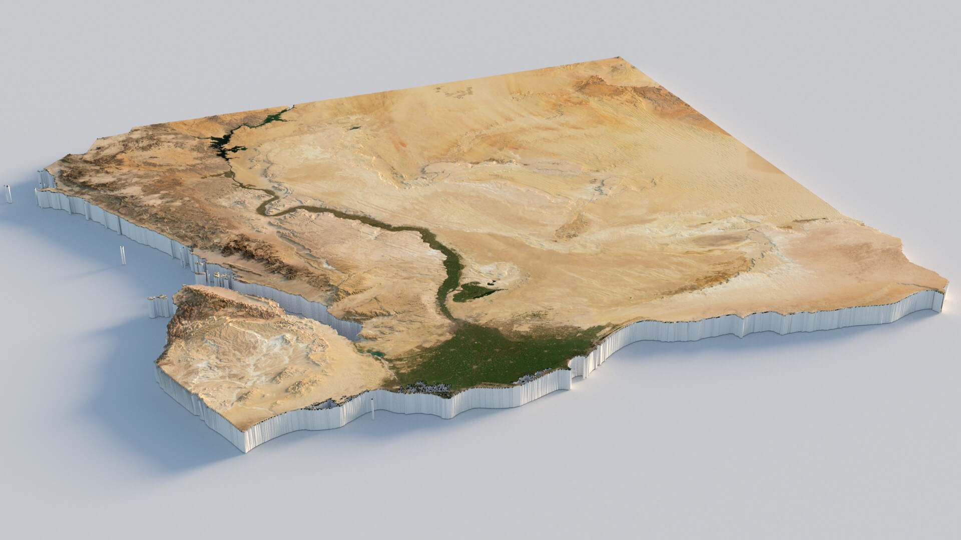 Egypt Terrain Map - 3D Model by 3dstudio