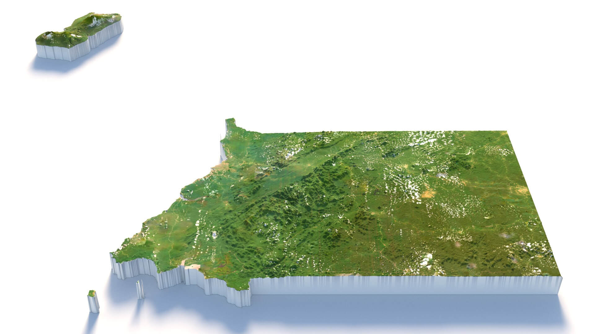 Equatorial Guinea Terrain Map - 3D Model by 3dstudio
