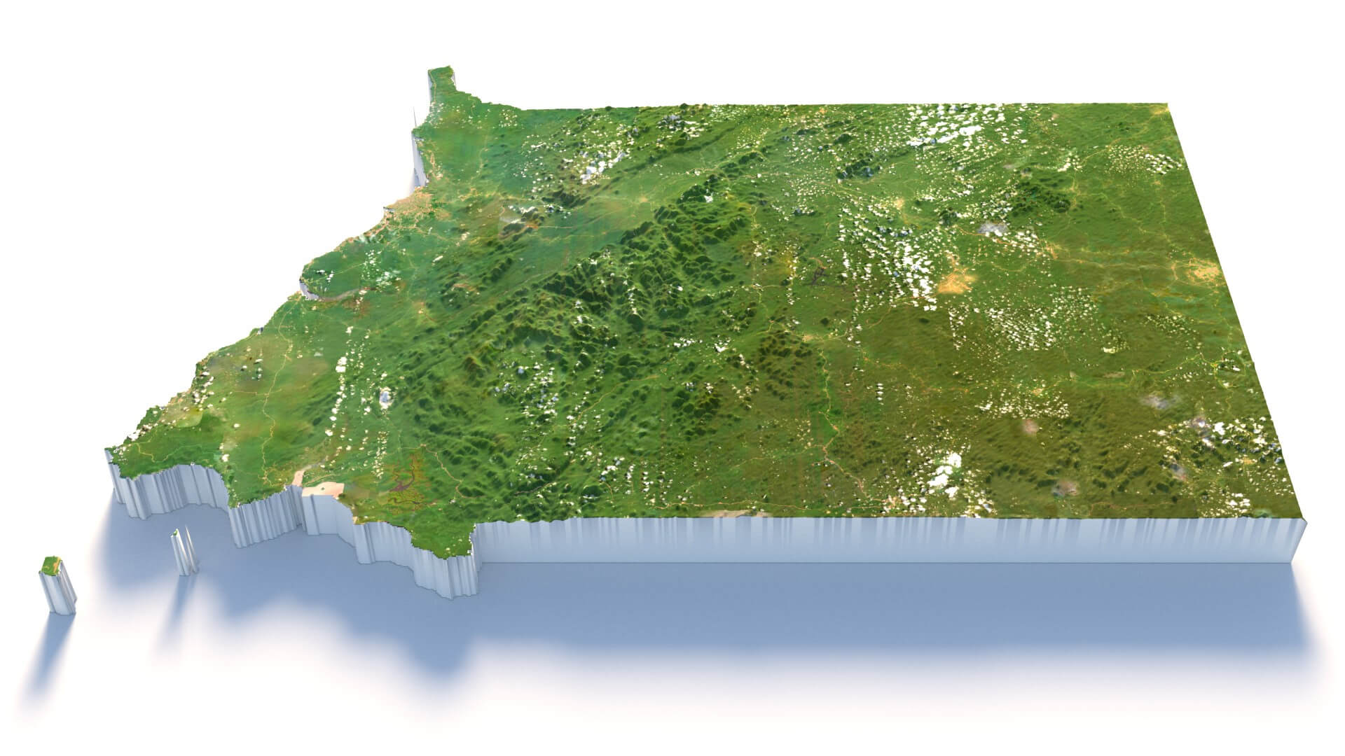 Equatorial Guinea Terrain Map - 3D Model by 3dstudio