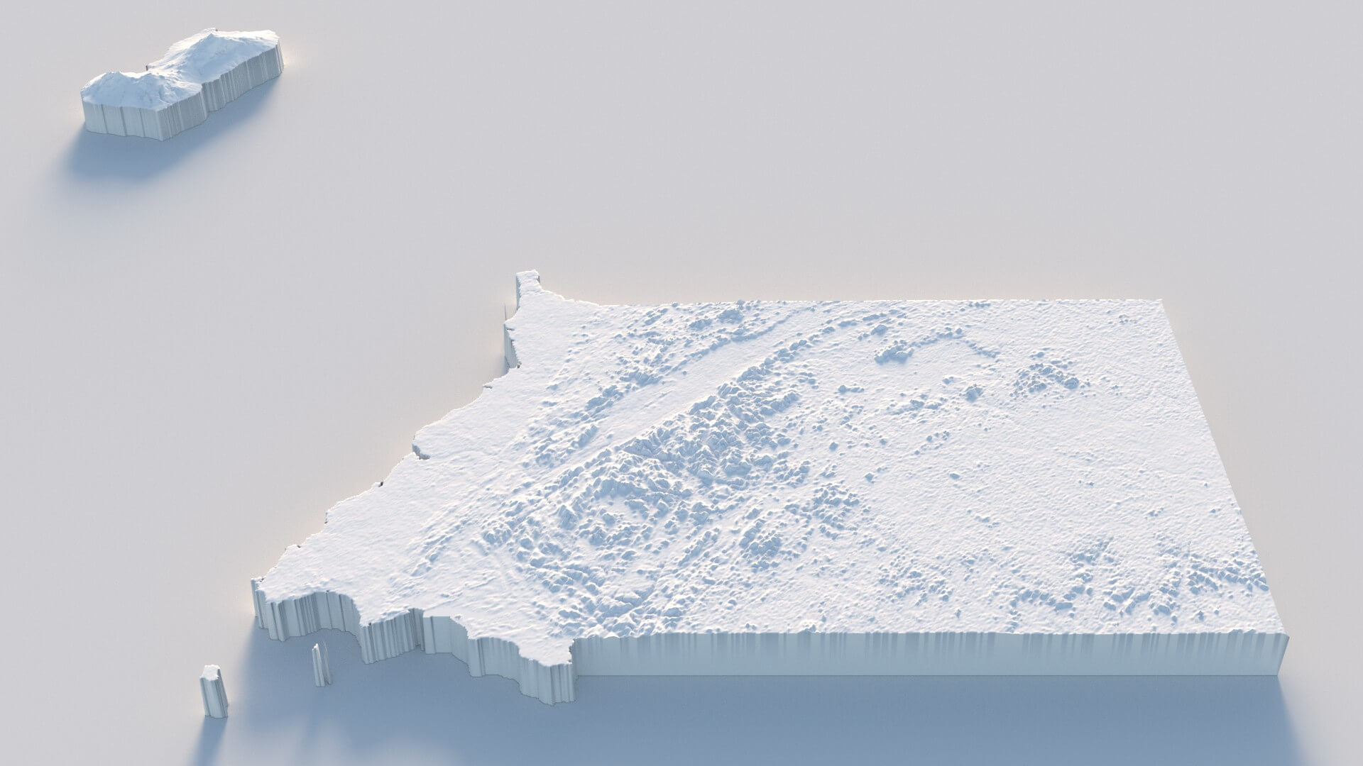 Equatorial Guinea Terrain Map - 3D Model by 3dstudio