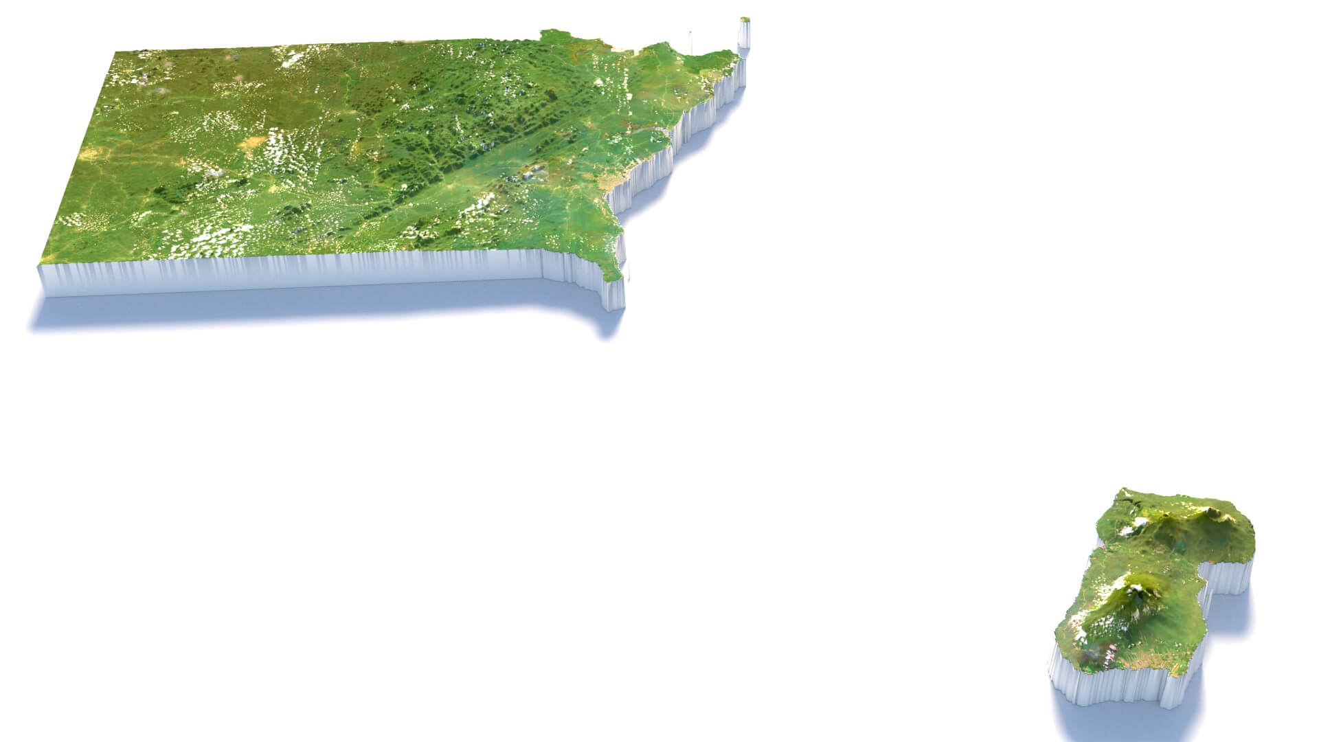 Equatorial Guinea Terrain Map - 3D Model by 3dstudio