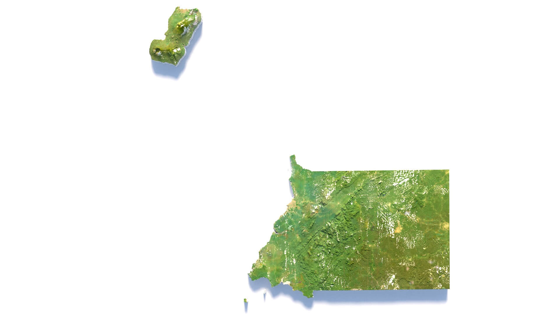 Equatorial Guinea Terrain Map - 3D Model by 3dstudio