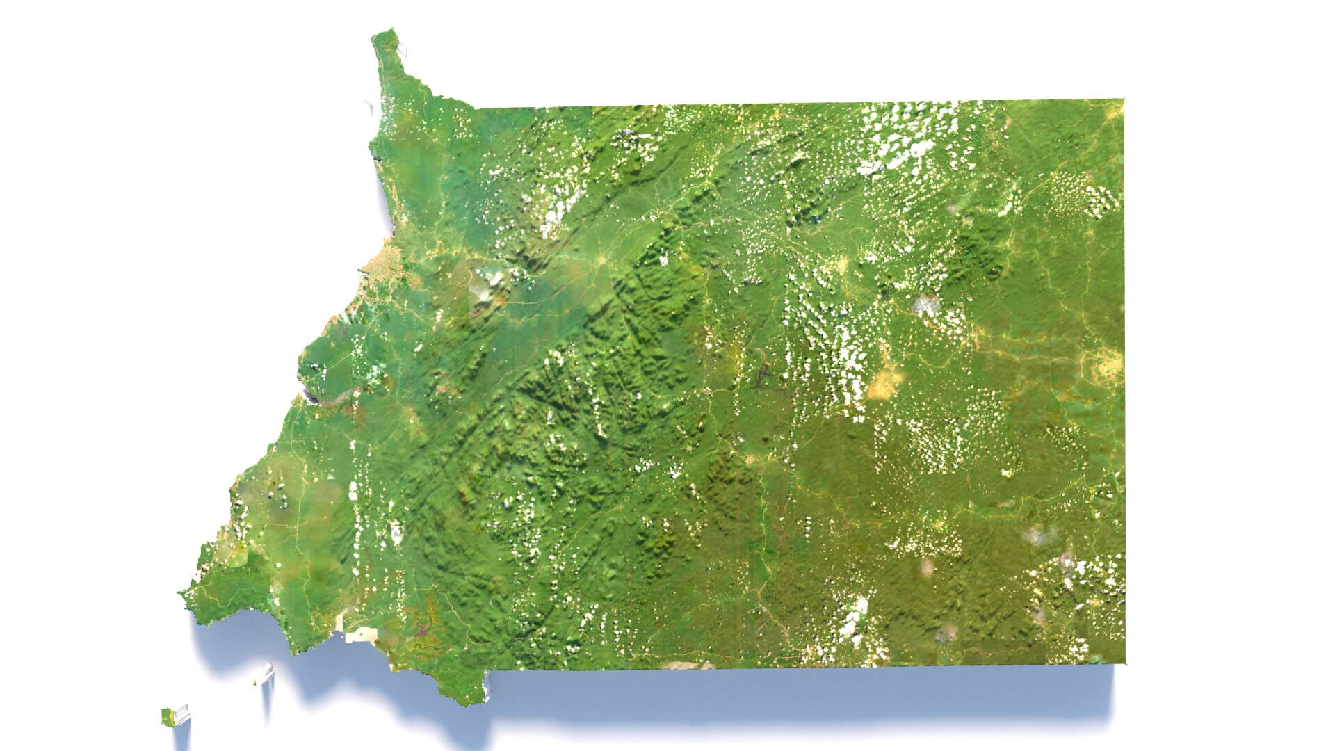 Equatorial Guinea Terrain Map - 3D Model by 3dstudio