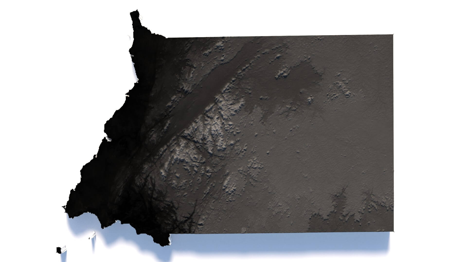 Equatorial Guinea Terrain Map - 3D Model by 3dstudio