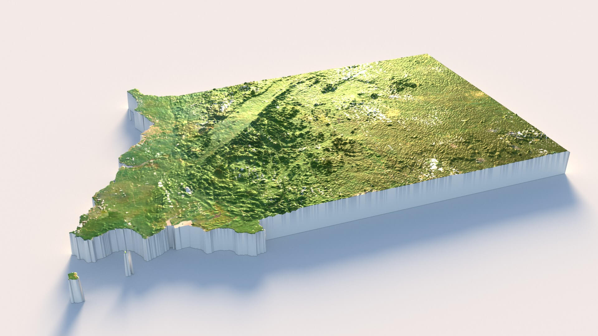 Equatorial Guinea Terrain Map - 3D Model by 3dstudio