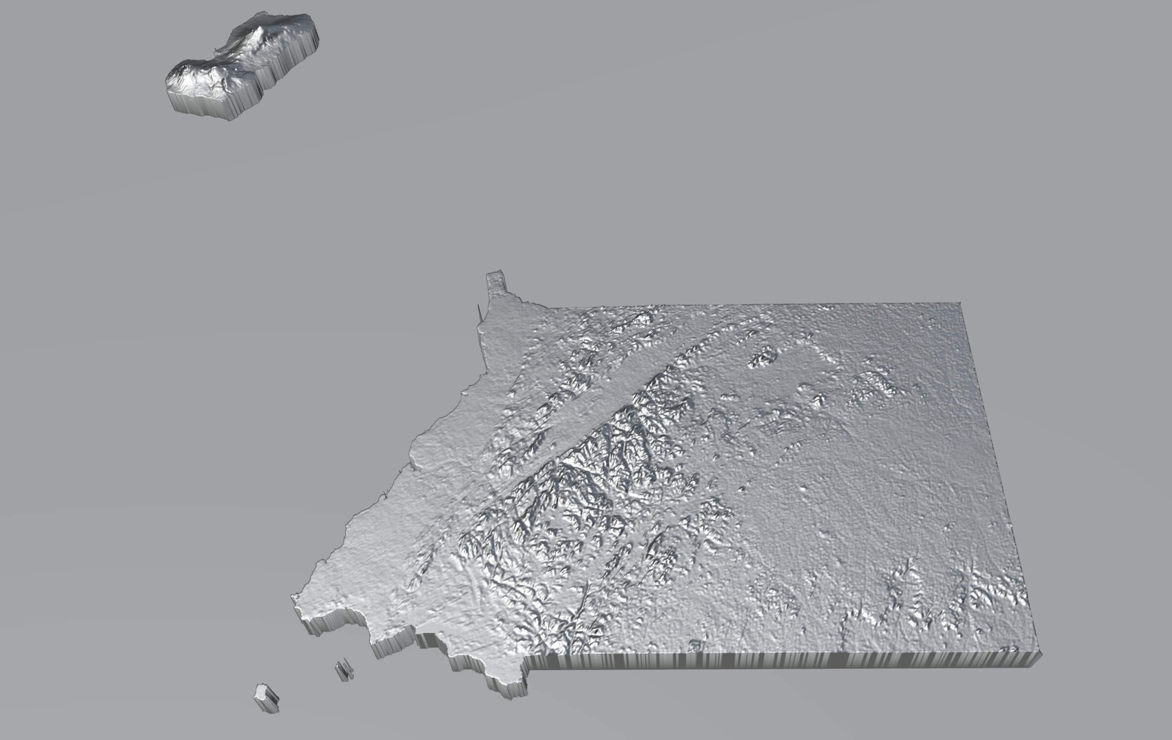Equatorial Guinea Terrain Map - 3D Model by 3dstudio