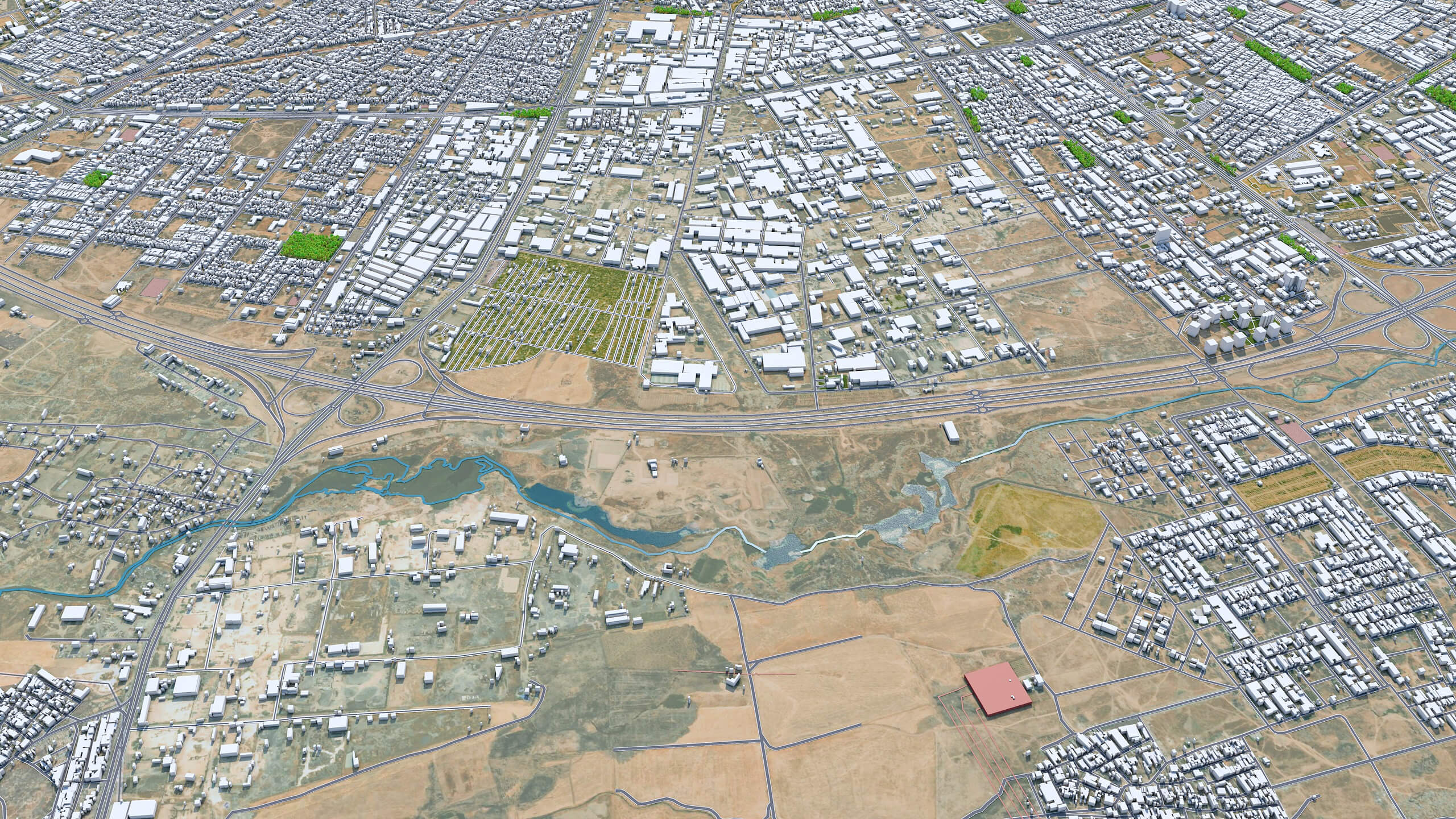 Erbil city Iraq 30km - 3D Model by 3dstudio