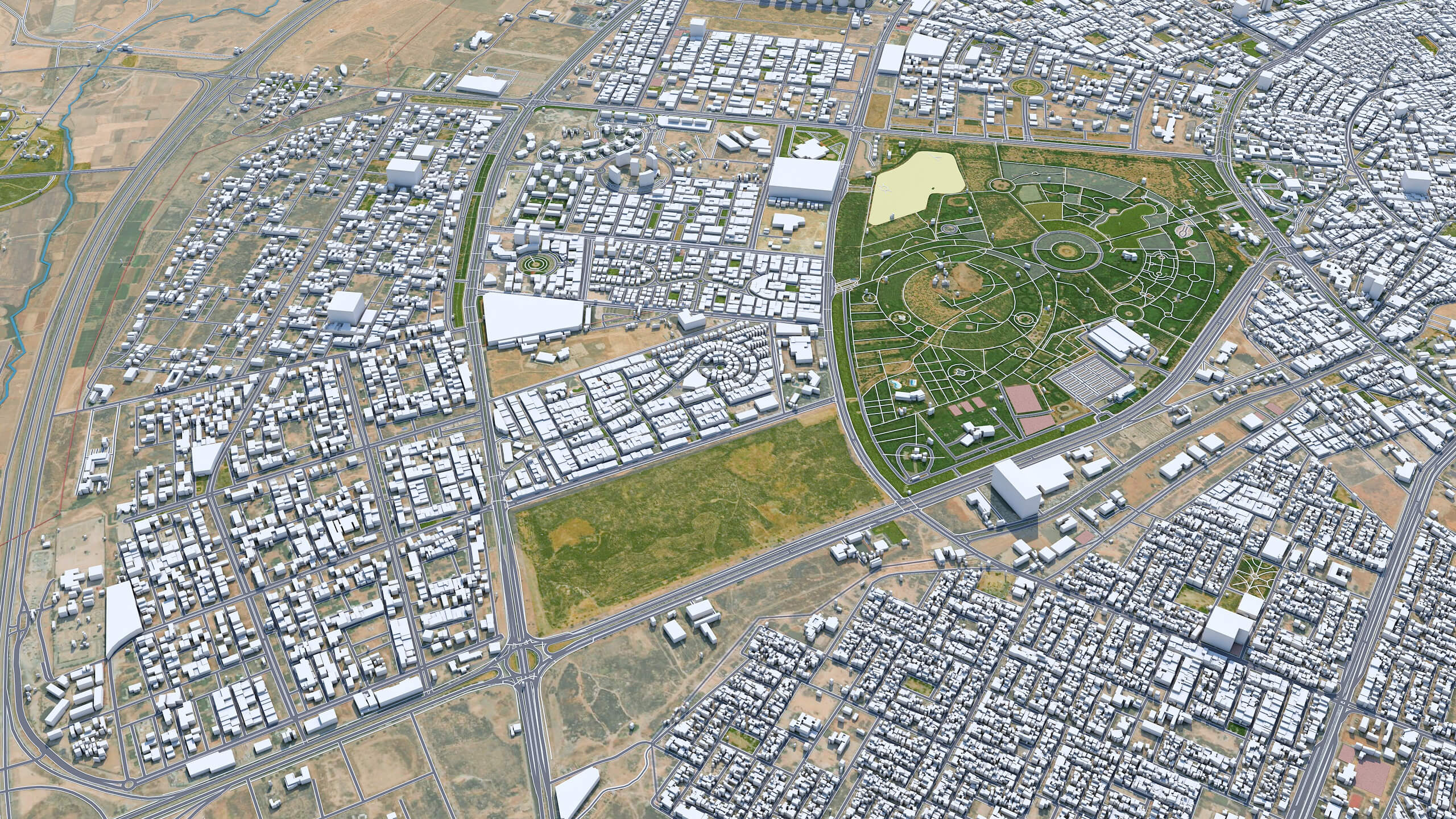 Erbil city Iraq 30km - 3D Model by 3dstudio