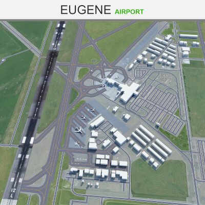 Eugene Airport - 3D Model by 3dstudio