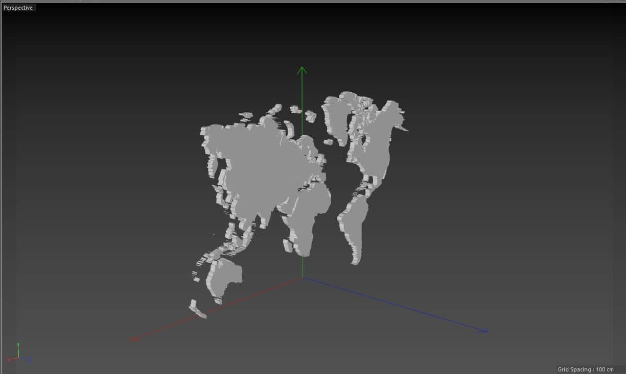 Extrude Earth Map - 3D Model by 3dstudio