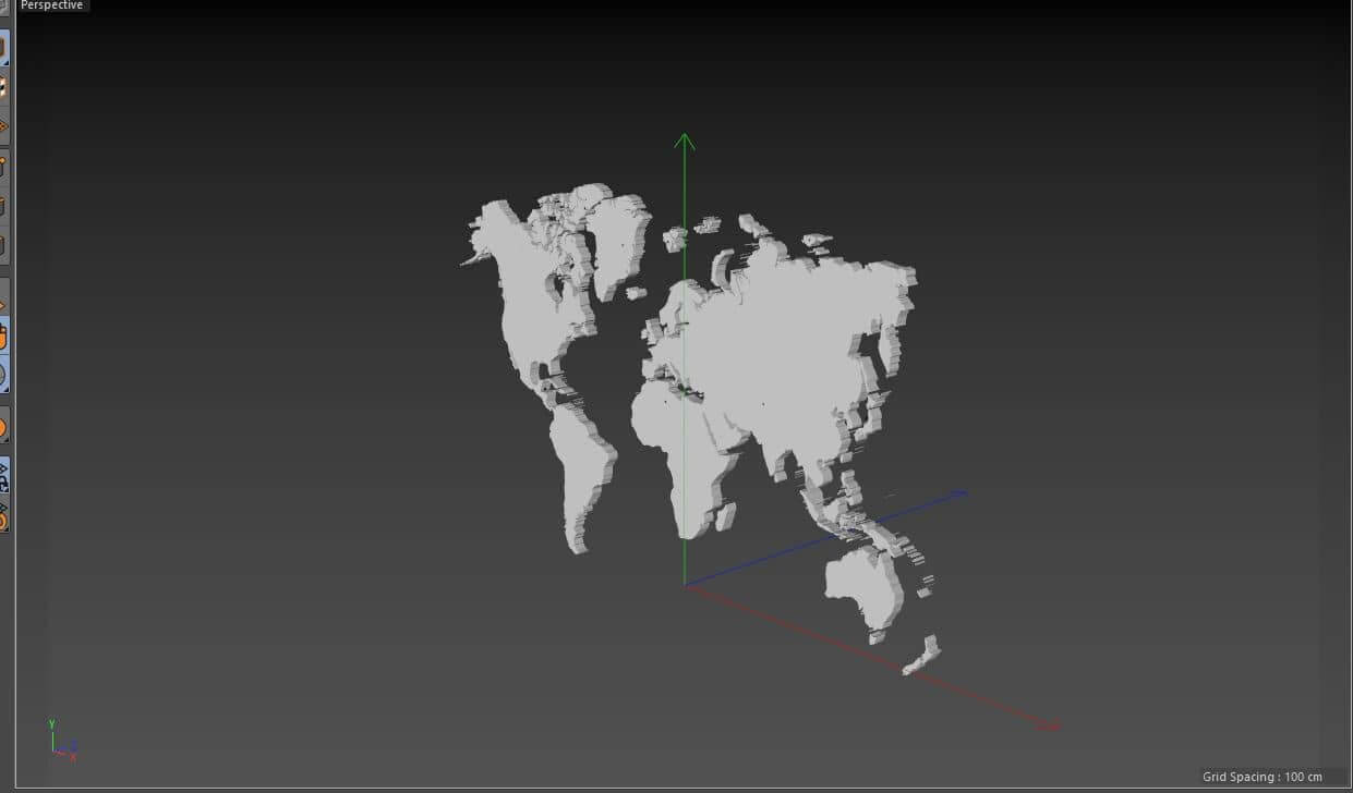Extrude Earth Map - 3D Model by 3dstudio