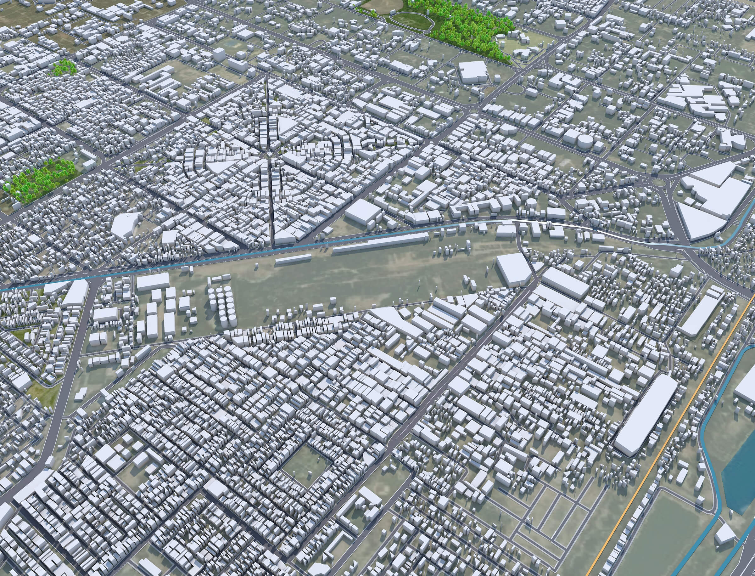 Faisalabad City Pakistan 3D Model 45km by 3dstudio