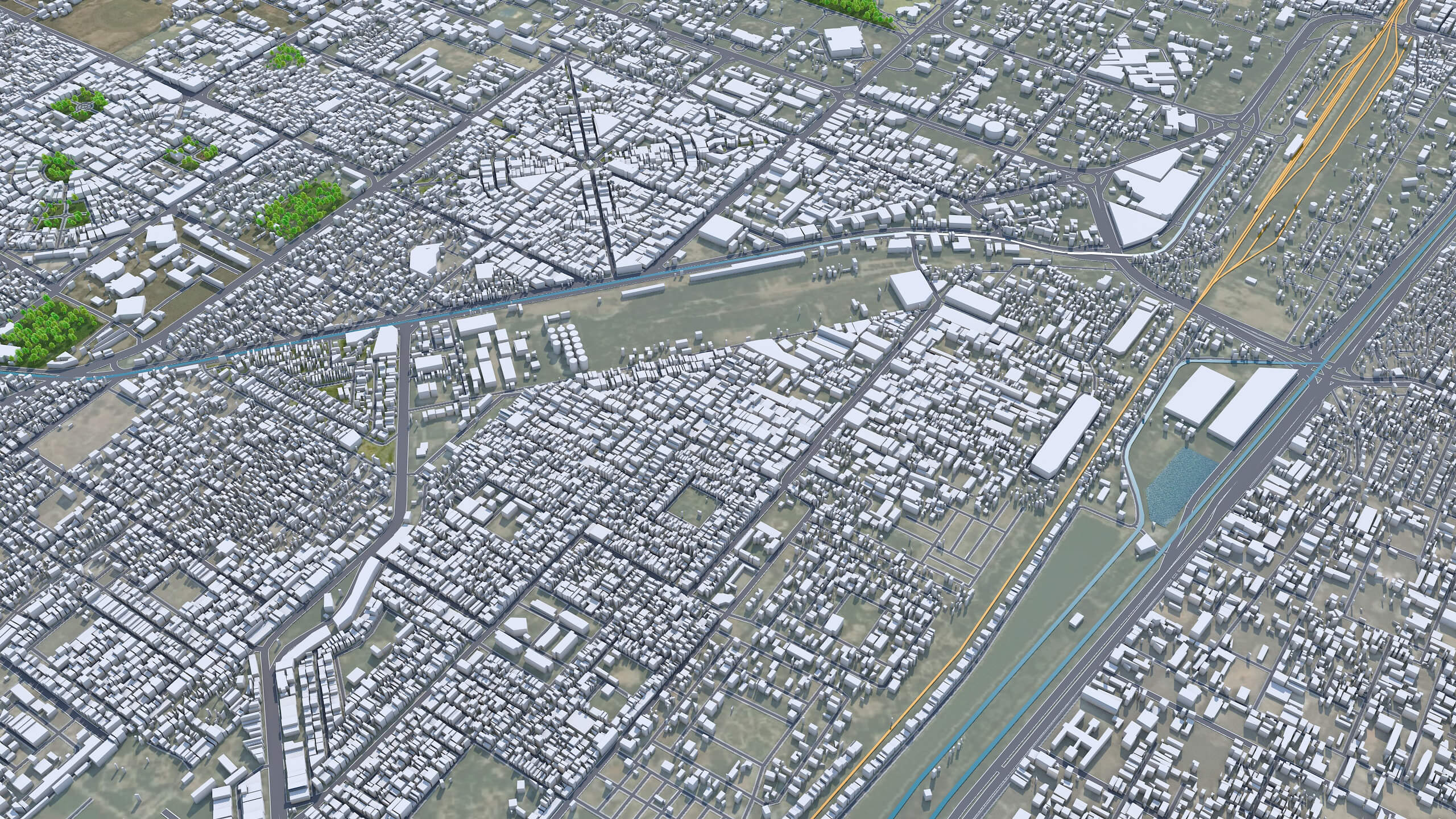Faisalabad City Pakistan 3D Model 45km by 3dstudio
