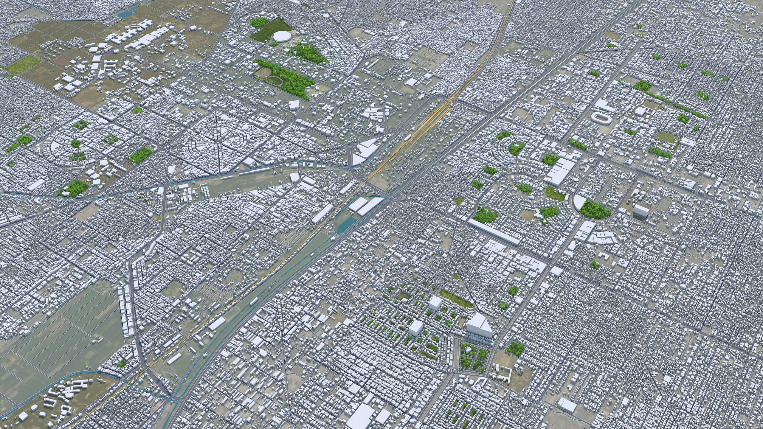 Faisalabad City Pakistan 3D Model 45km by 3dstudio