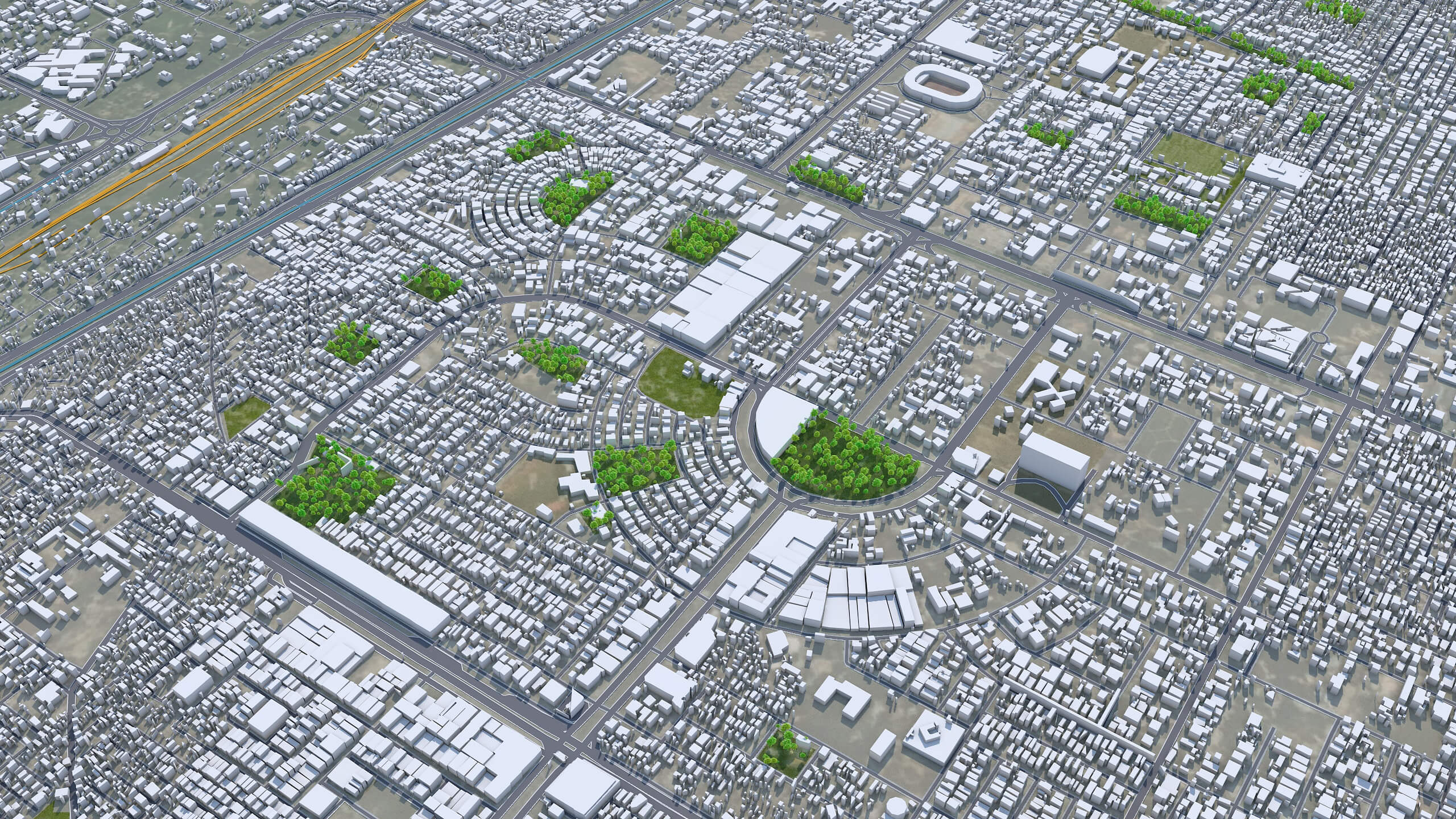 Faisalabad City Pakistan 3D Model 45km by 3dstudio