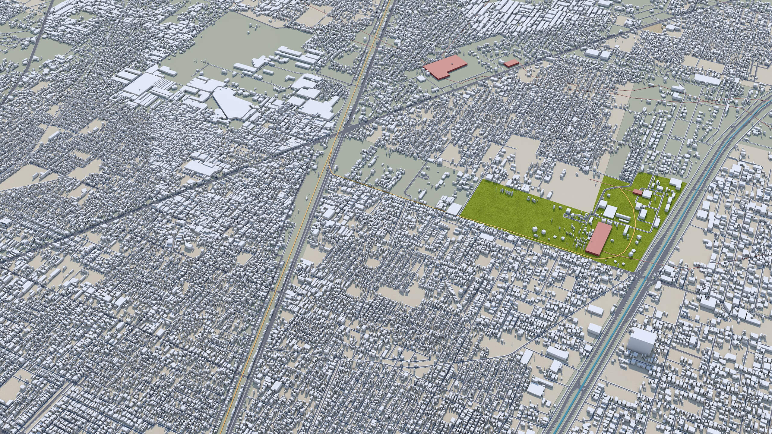 Faisalabad City Pakistan 3D Model 45km by 3dstudio