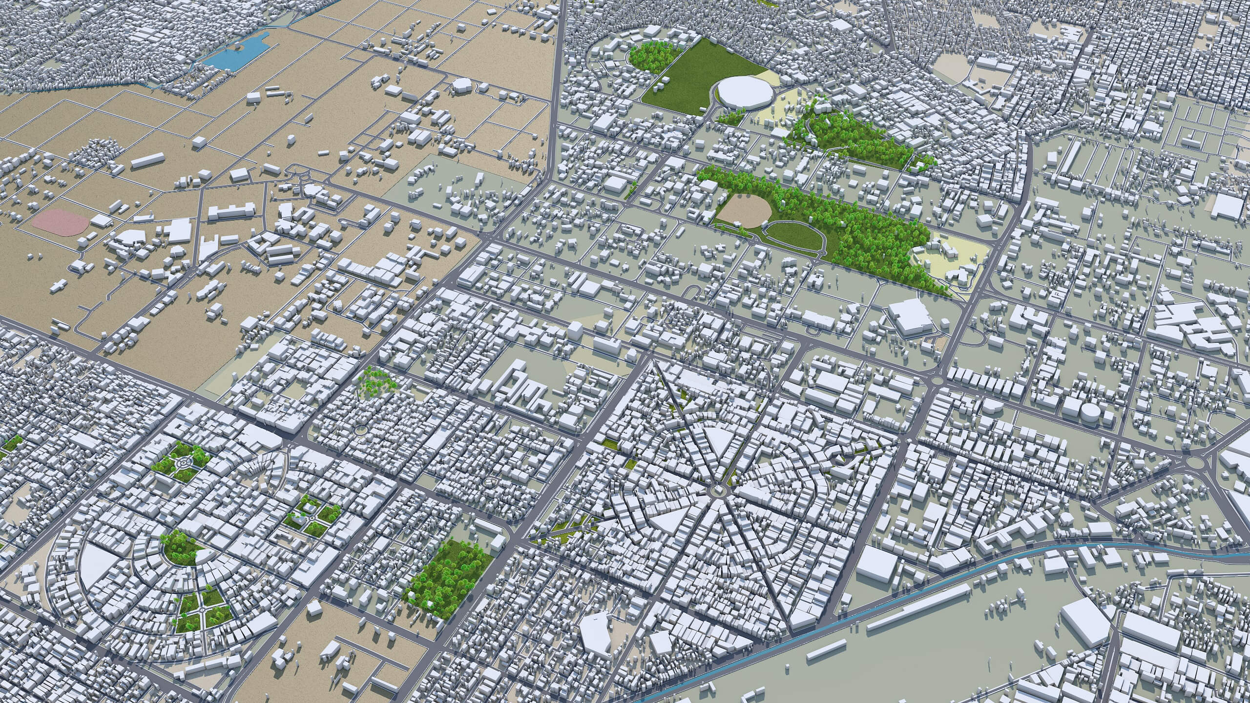 Faisalabad City Pakistan 3D Model 45km by 3dstudio
