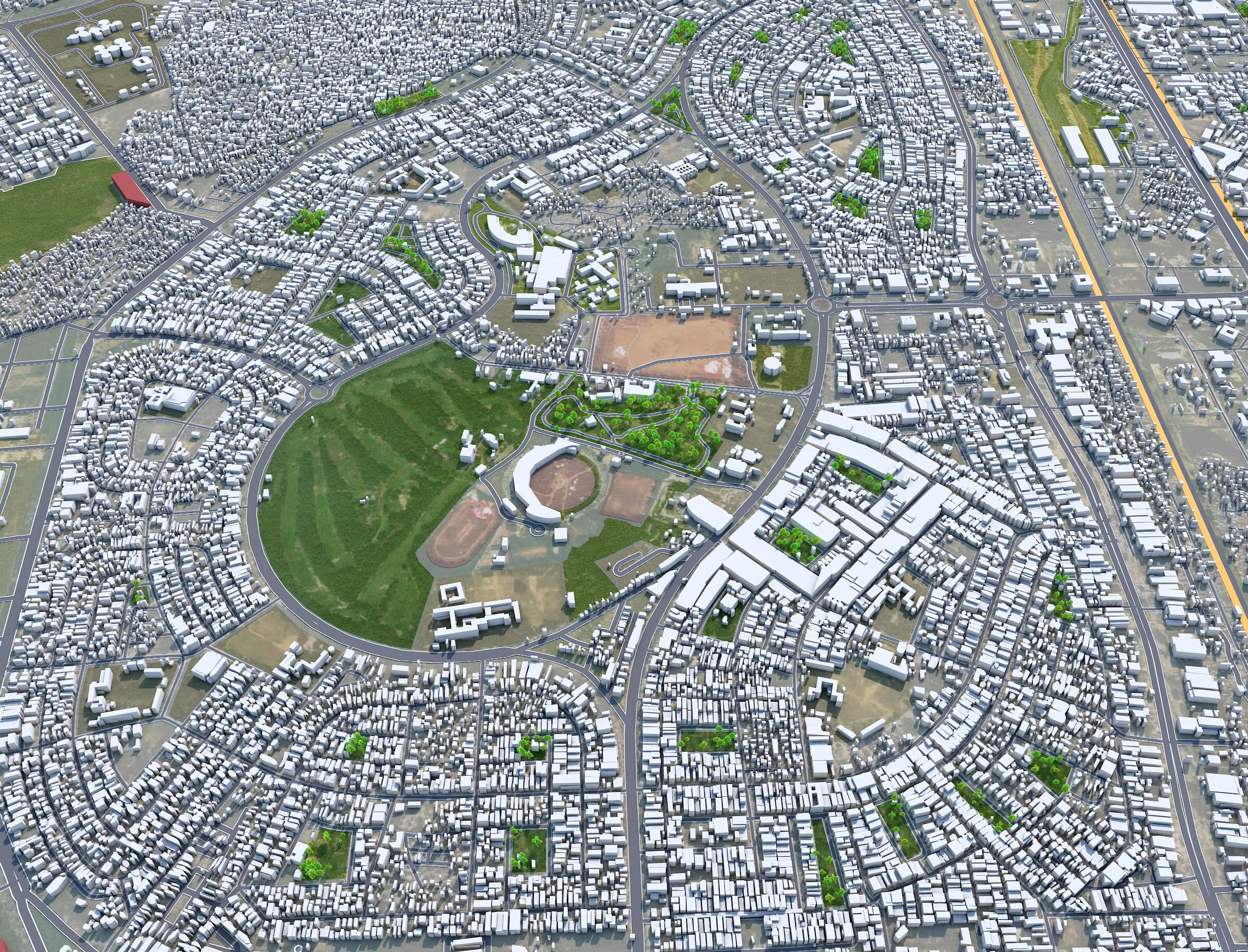 Faridabad City Haryana India 3D Model 50km by 3dstudio