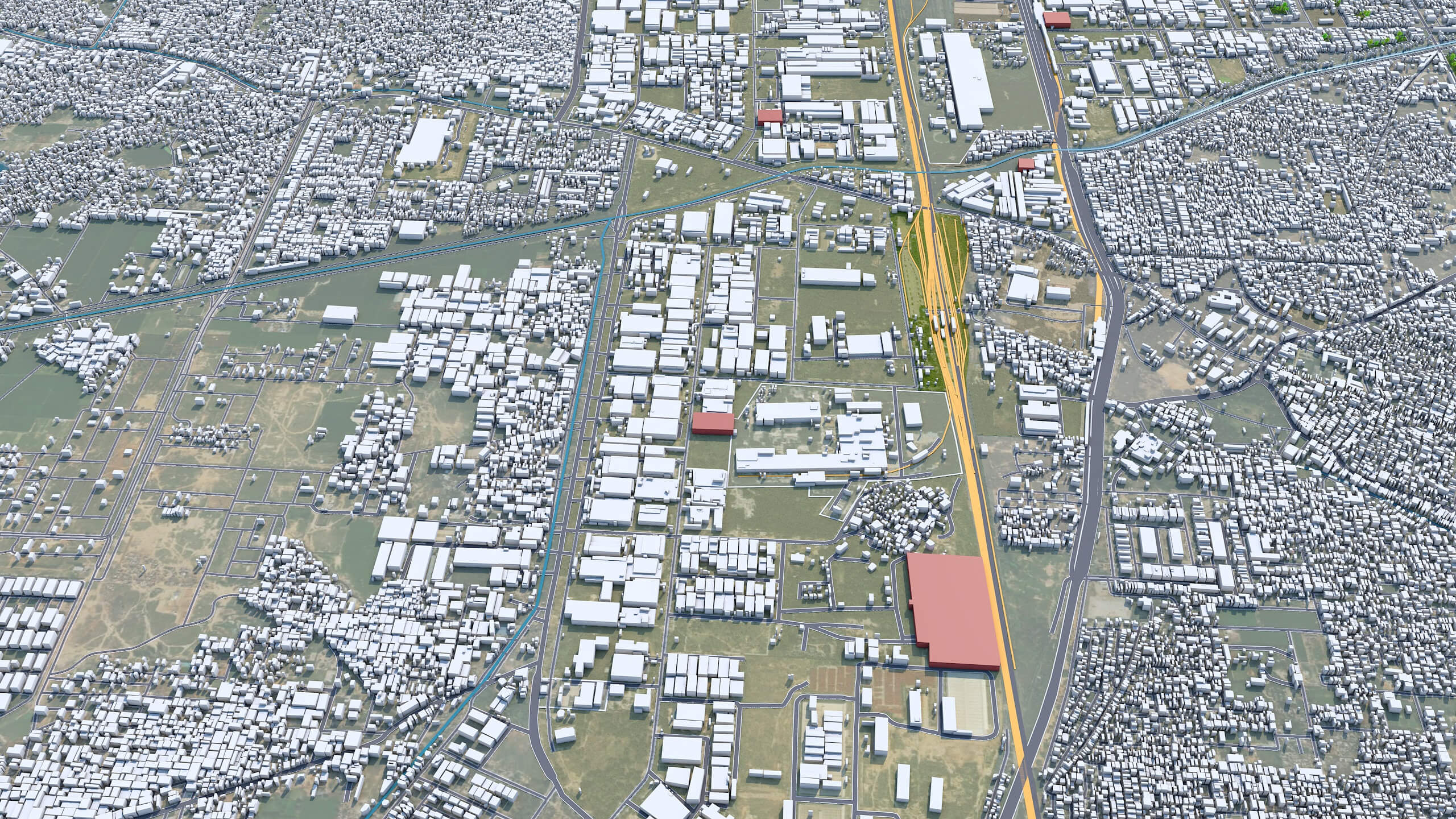 Faridabad City Haryana India 3D Model 50km by 3dstudio