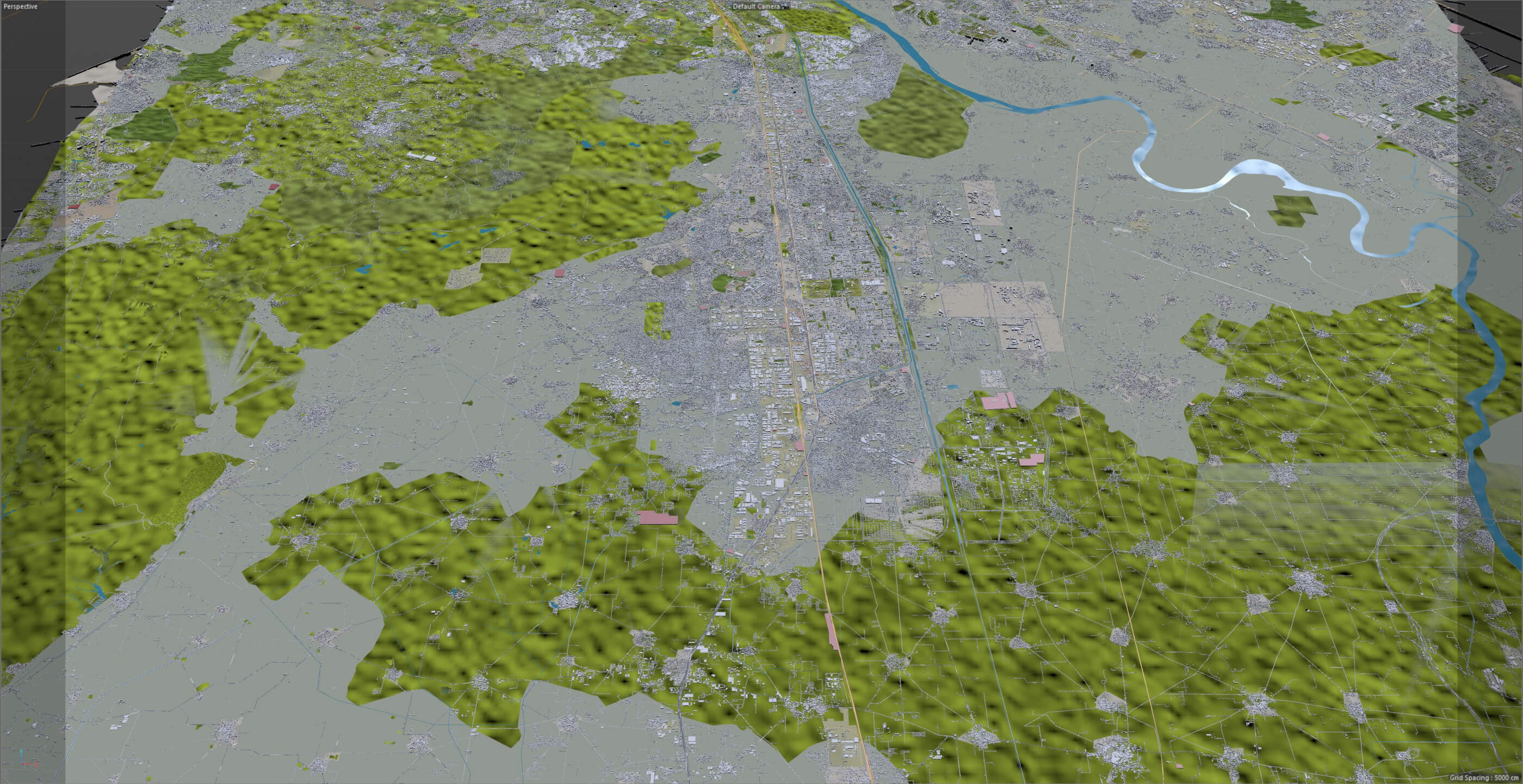 Faridabad City Haryana India 3D Model 50km by 3dstudio