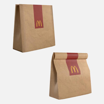 Fast Food Paper Bag - 3D Model by 3dstudio