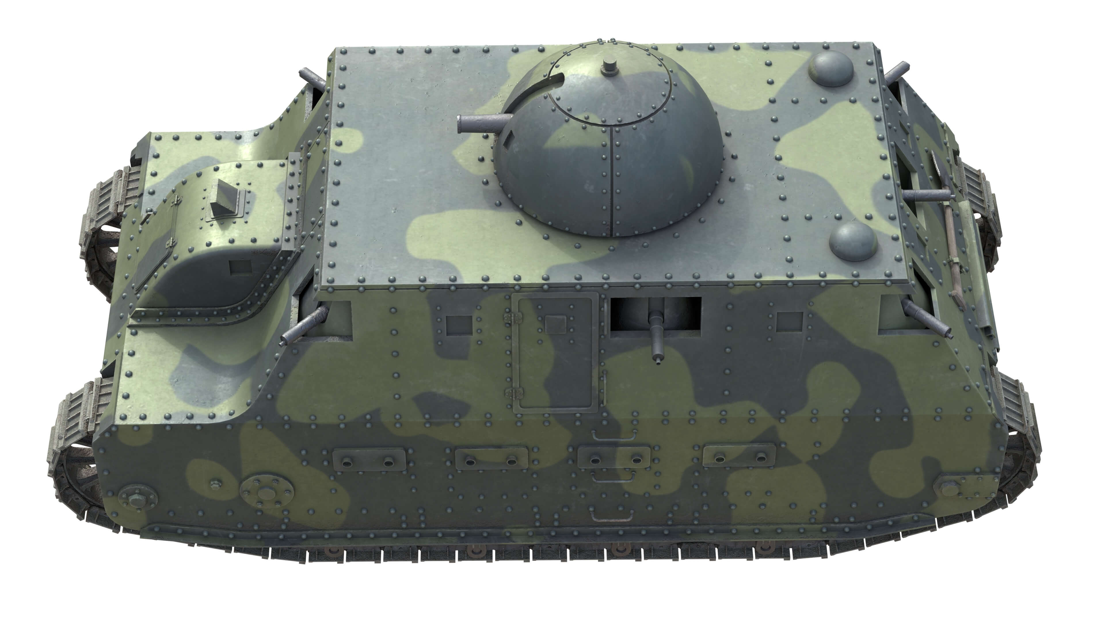 Fiat 2000 Italian Heavy Tank - 3D Model by 3dstudio